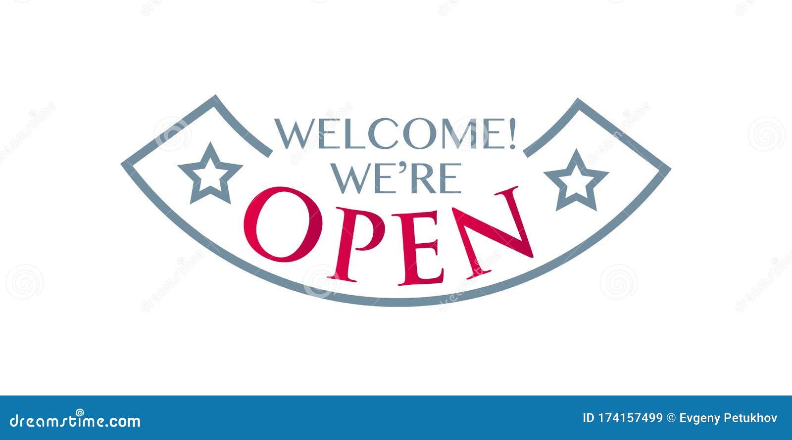 Door Sticker Welcome we are Open. Isolated Object Stock Vector ...