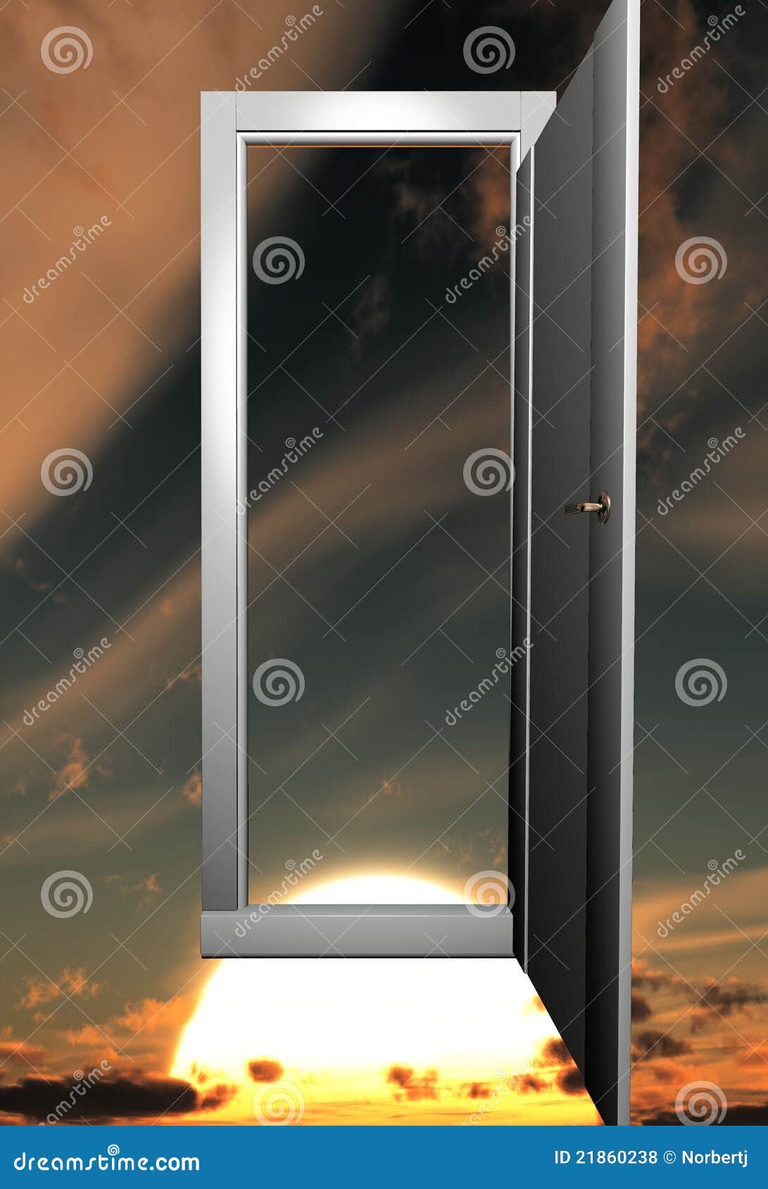 Door and sunset stock illustration. Illustration of scene - 21860238