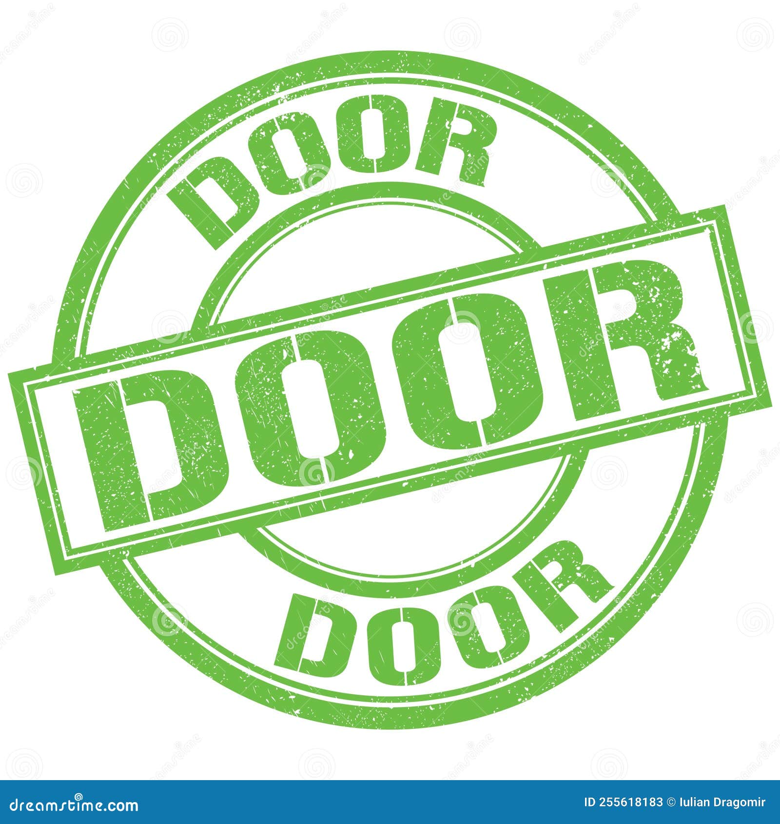 DOOR Text Written on Green Stamp Sign Stock Illustration - Illustration ...