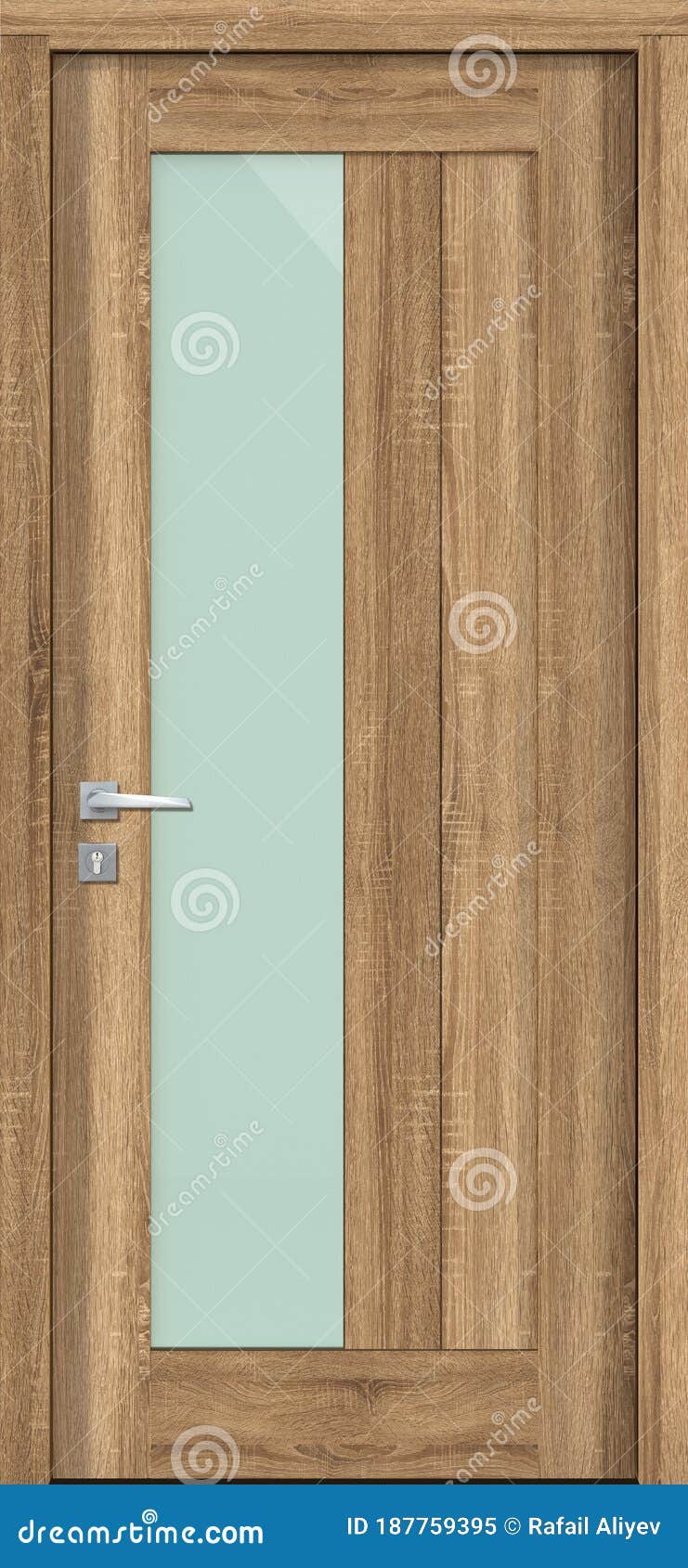 Door Texture, Natural Oak Color with Glass, for Modern Interior 3D ...