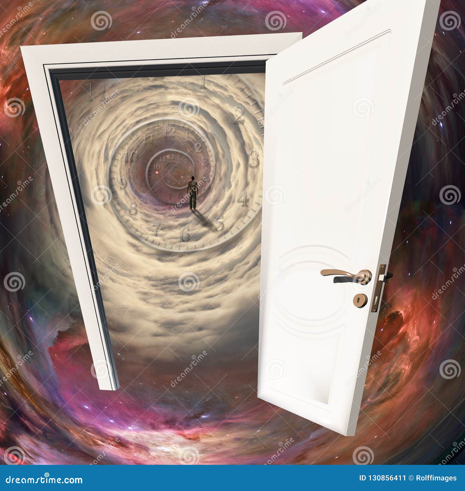 Door in time stock image. Image of clouds, dream, passing - 130856411