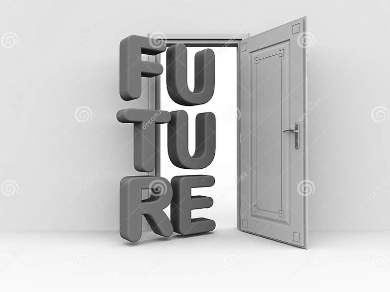 Door to the future stock illustration. Illustration of next - 24477554