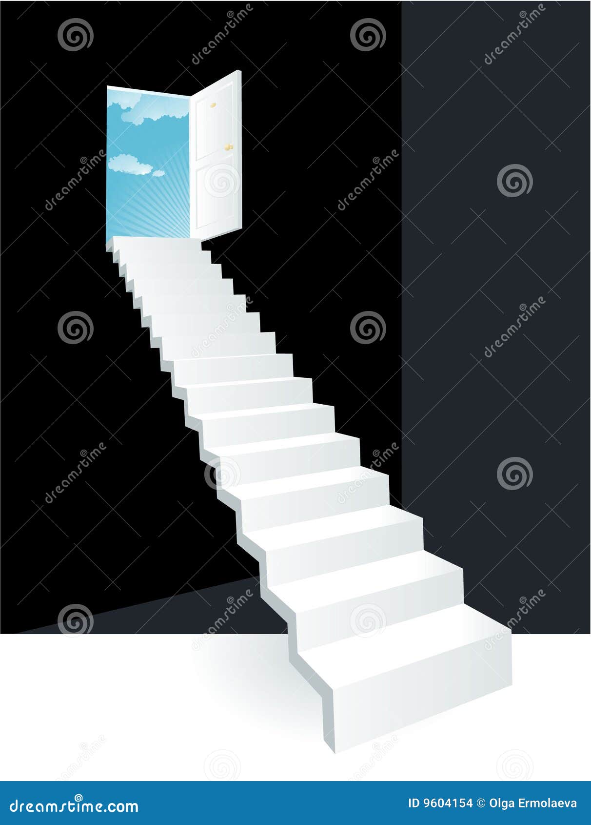 Door to the sky. Vector. stock vector. Illustration of life - 9604154