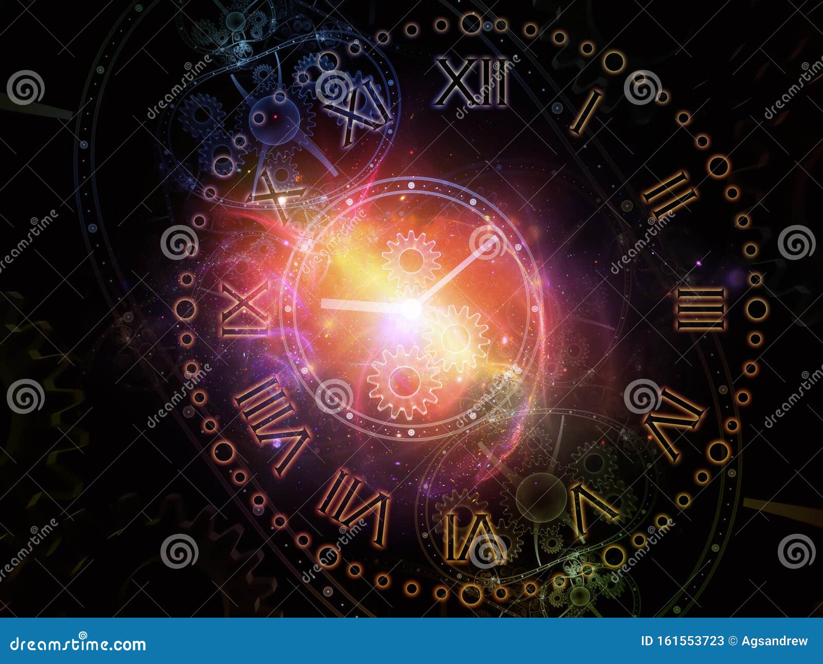 Door to Temporal Realm stock illustration. Illustration of clockwork ...