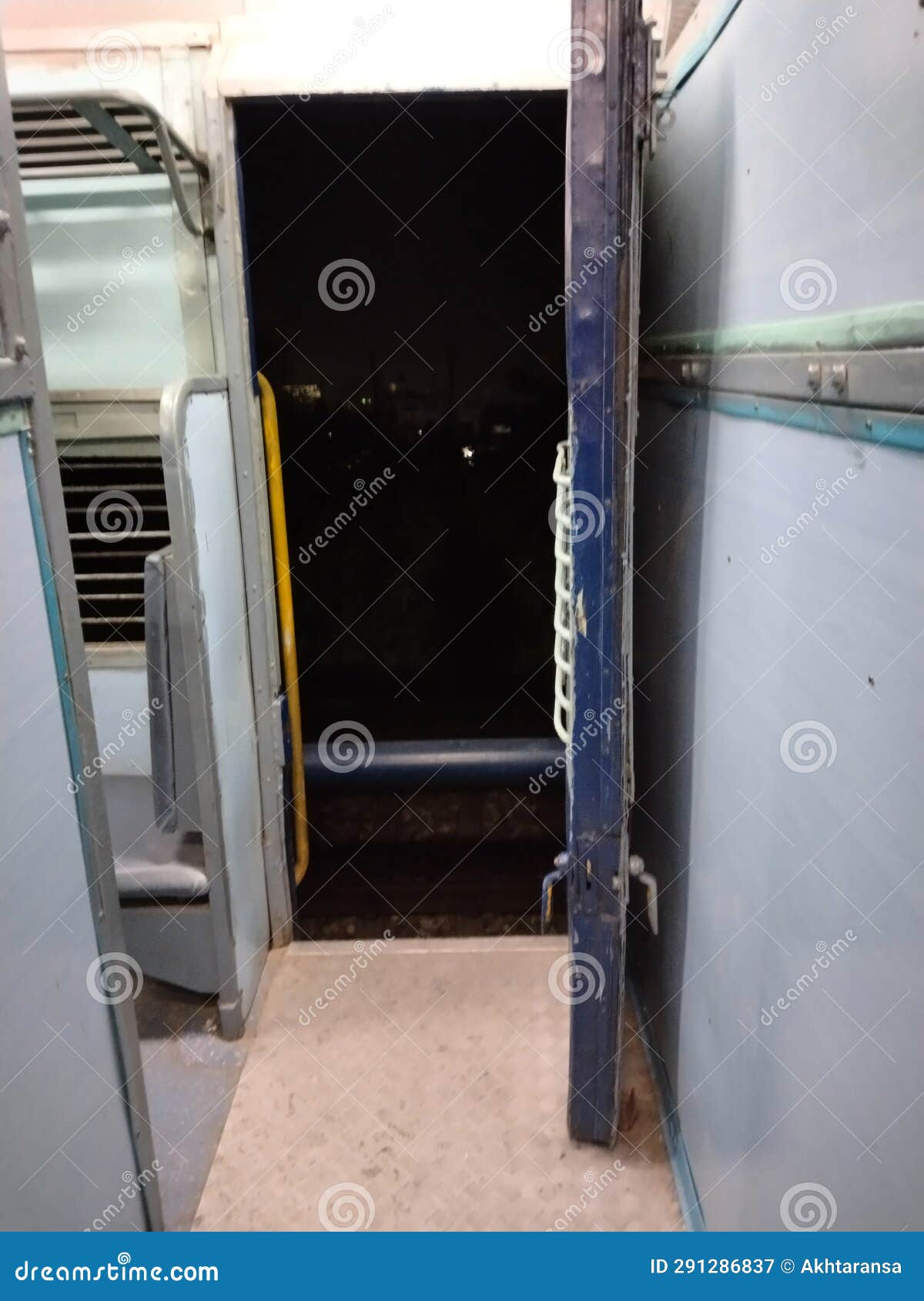 Door of a Train Run by Indian Railways at Night Stock Image - Image of ...