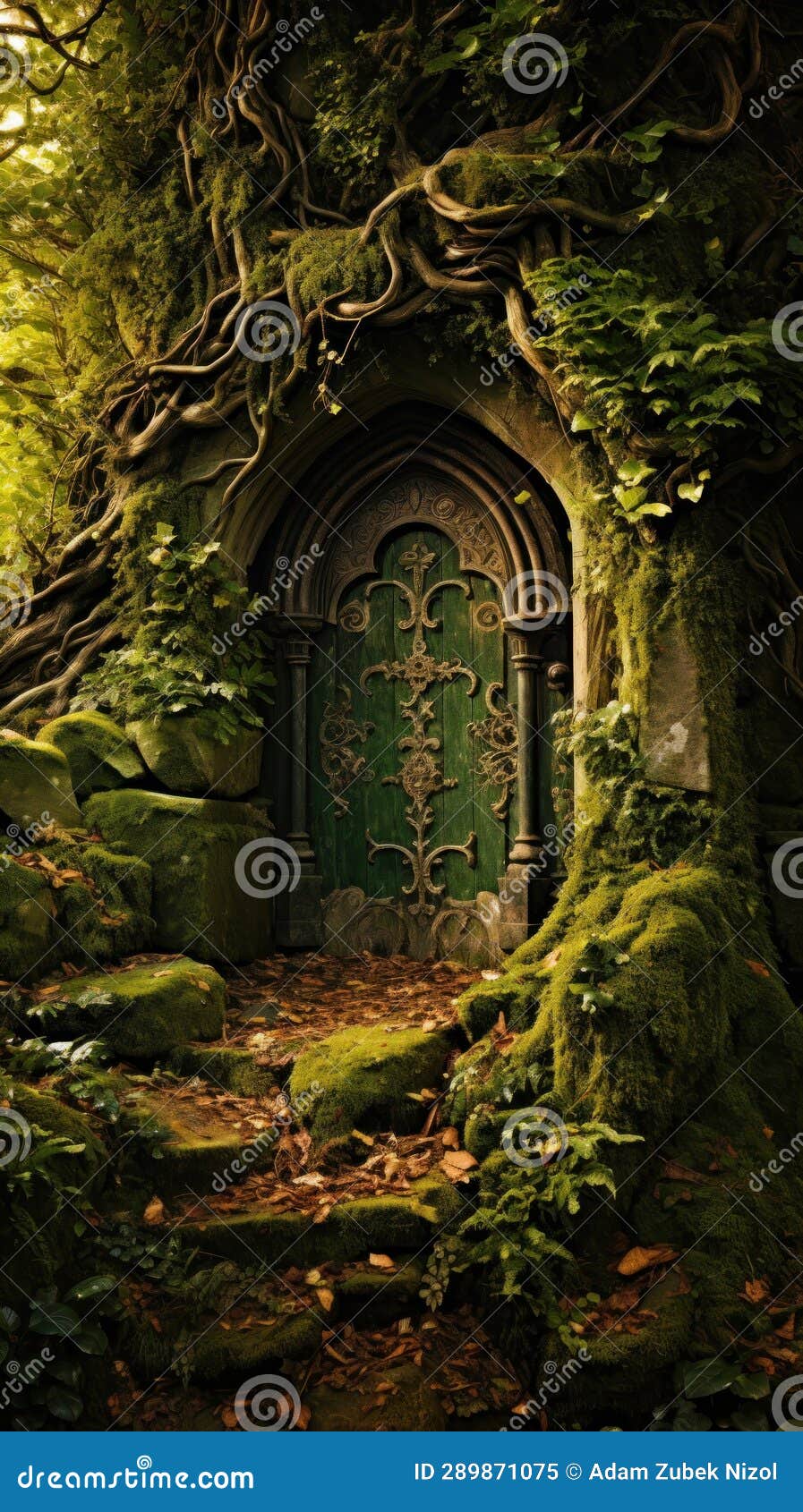 A door in a tree stock illustration. Illustration of wooden - 289871075