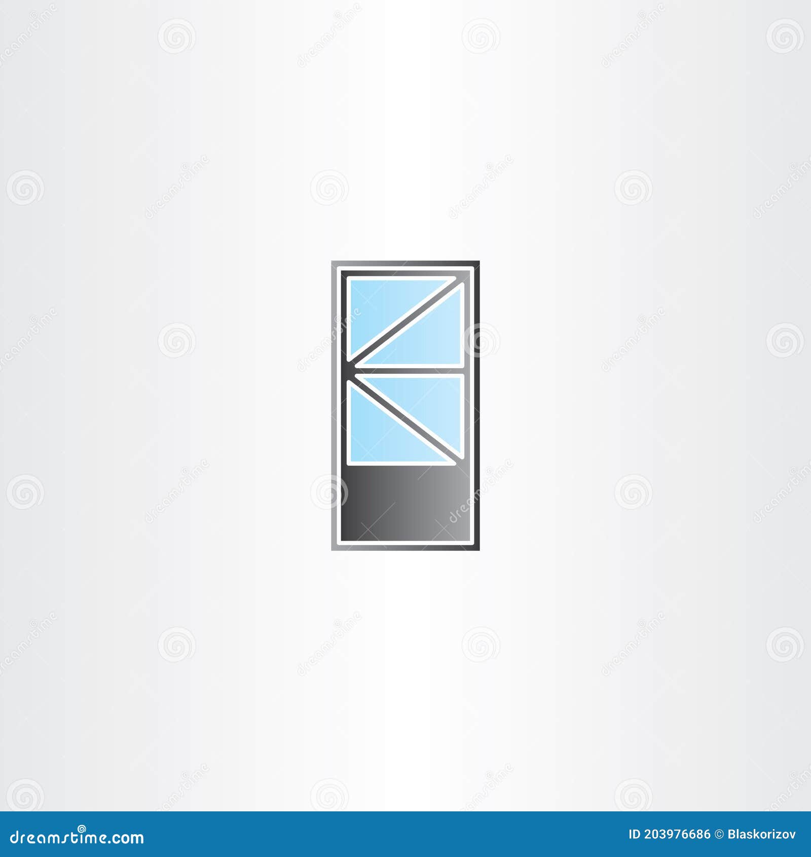 Door with triangle window stock vector. Illustration of abstract ...