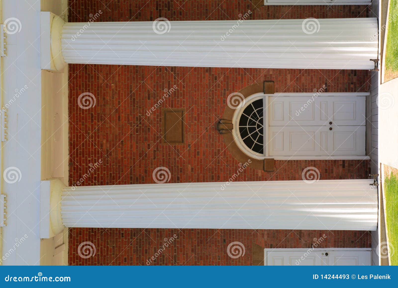Door and two white columns stock image. Image of imposing - 14244493