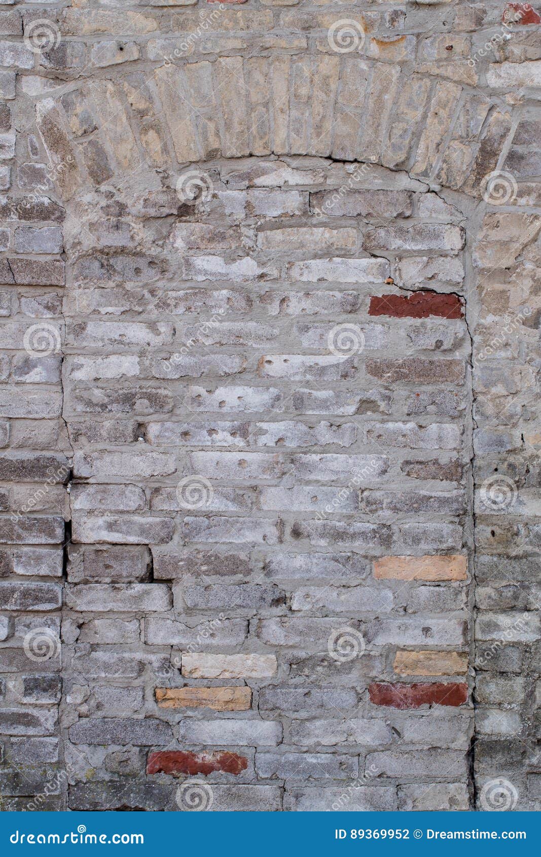 Door Walled Up with Battered Bricks and Overhead Arc Stock Photo ...