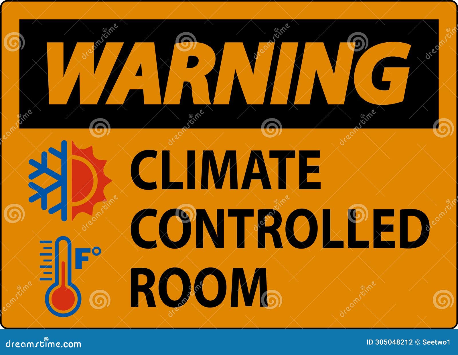 Door Warning Sign, Keep Doors Closed, Climate Controlled Room Stock ...