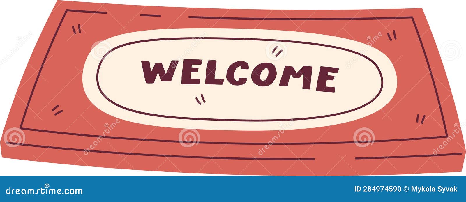 Door Welcome Mat stock vector. Illustration of porch - 284974590