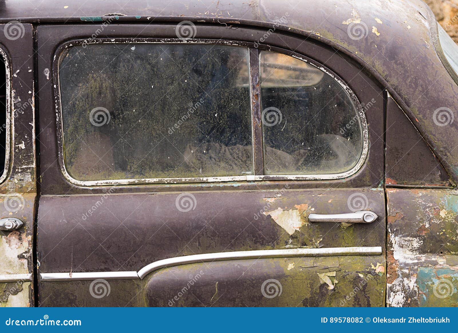 The Door with the Window Close a Very Old Car. Stock Photo - Image of ...