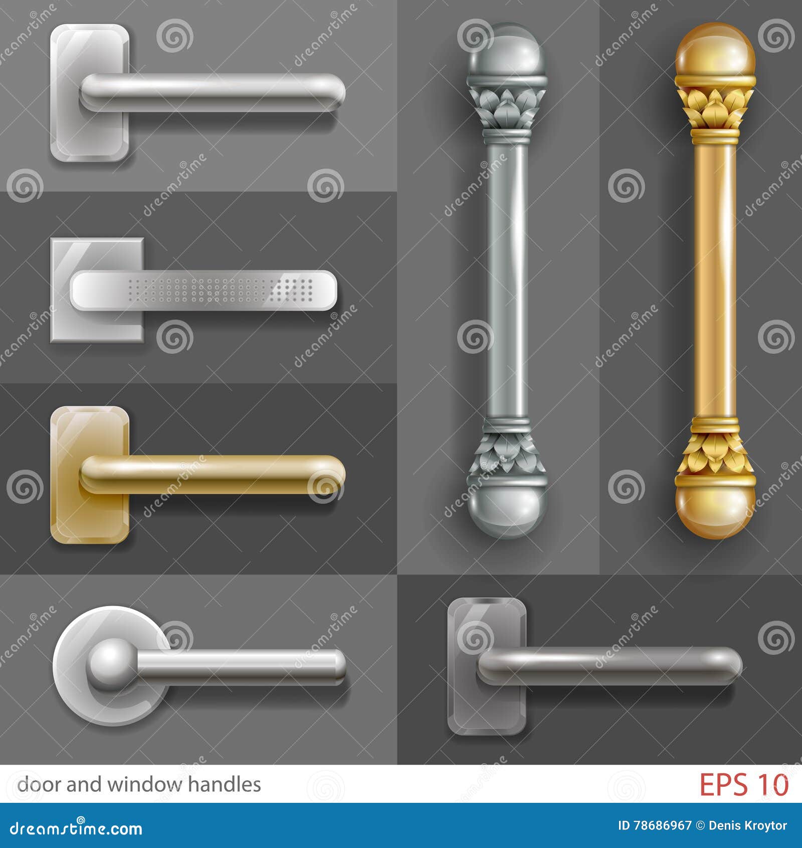 Door and window handles stock illustration. Illustration of assortment ...