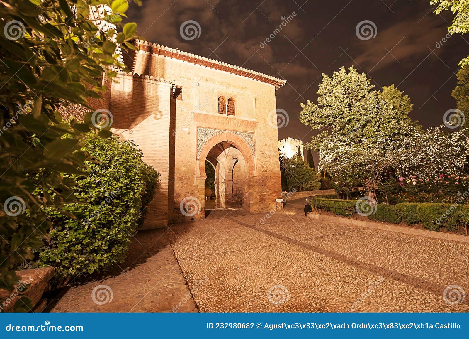 The Alhambra of Granada. Nazari Monumental Complex Stock Photo - Image ...
