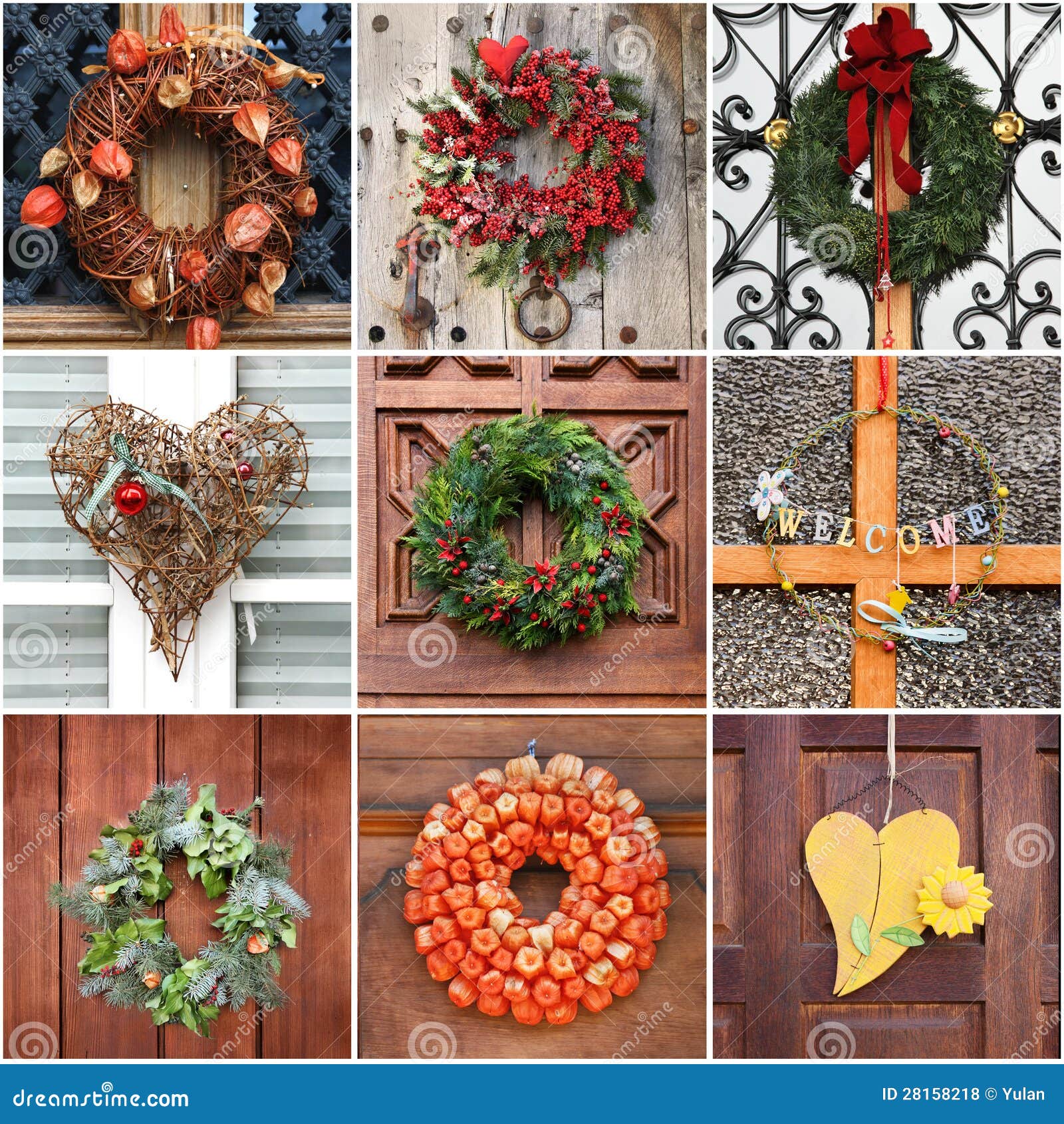Door Wreath collage stock photo. Image of spruce, seasonal - 28158218