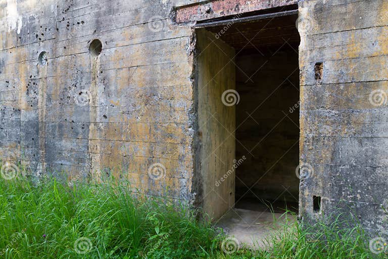 Door of WW2 bunker stock image. Image of weathered, bunker - 26264591