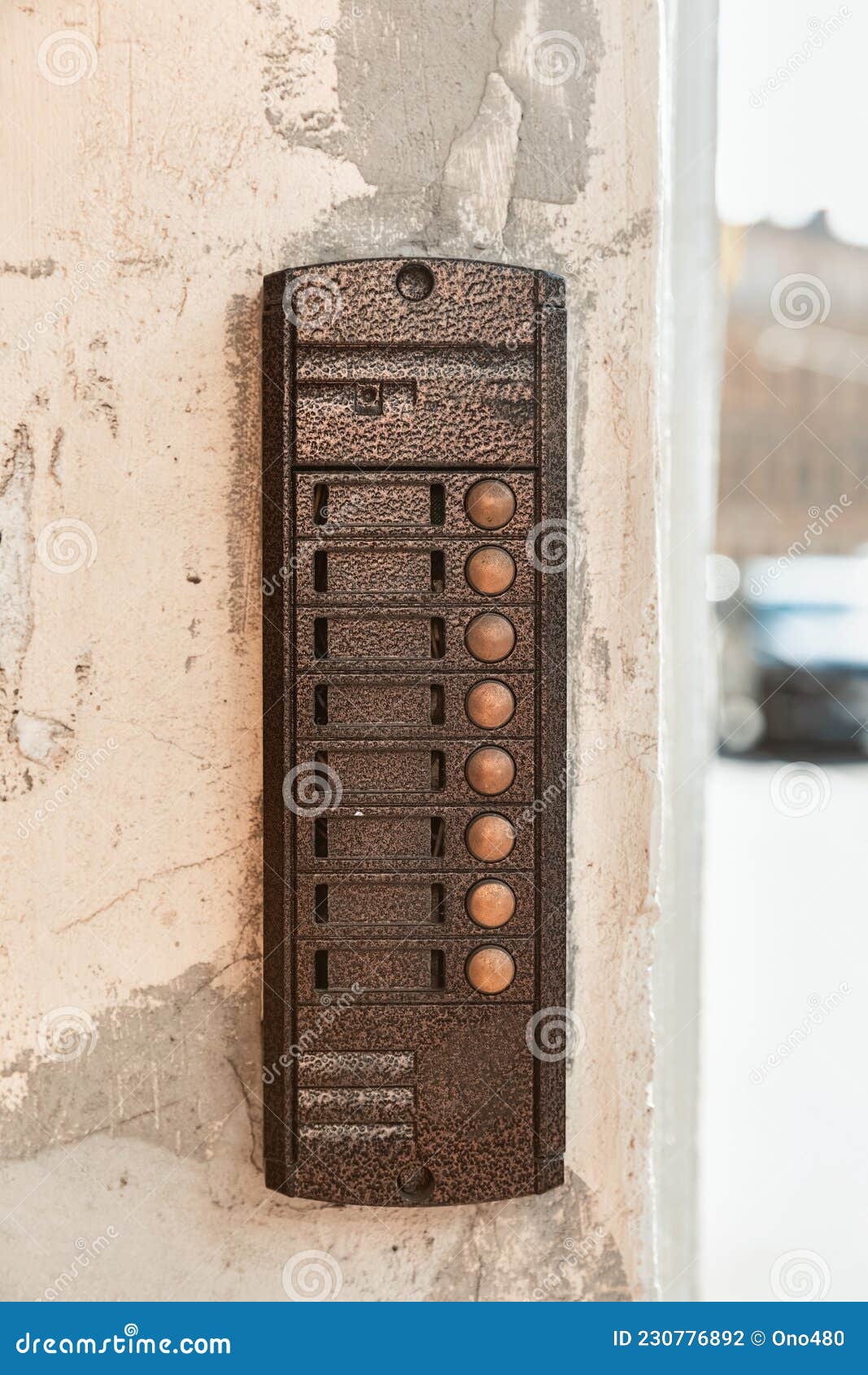 Doorbell Button Panel and Intercom. Stock Photo - Image of equipment ...
