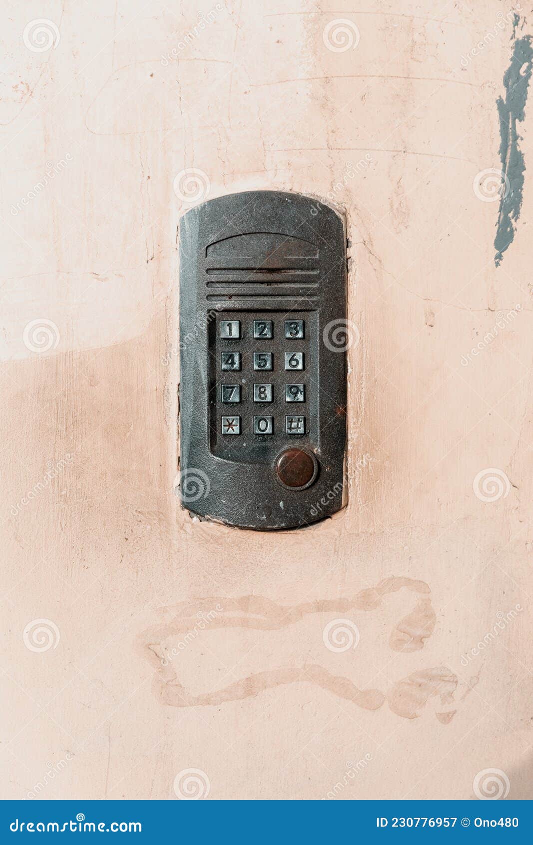 Doorbell Button Panel and Intercom. Stock Image - Image of wall, entry ...