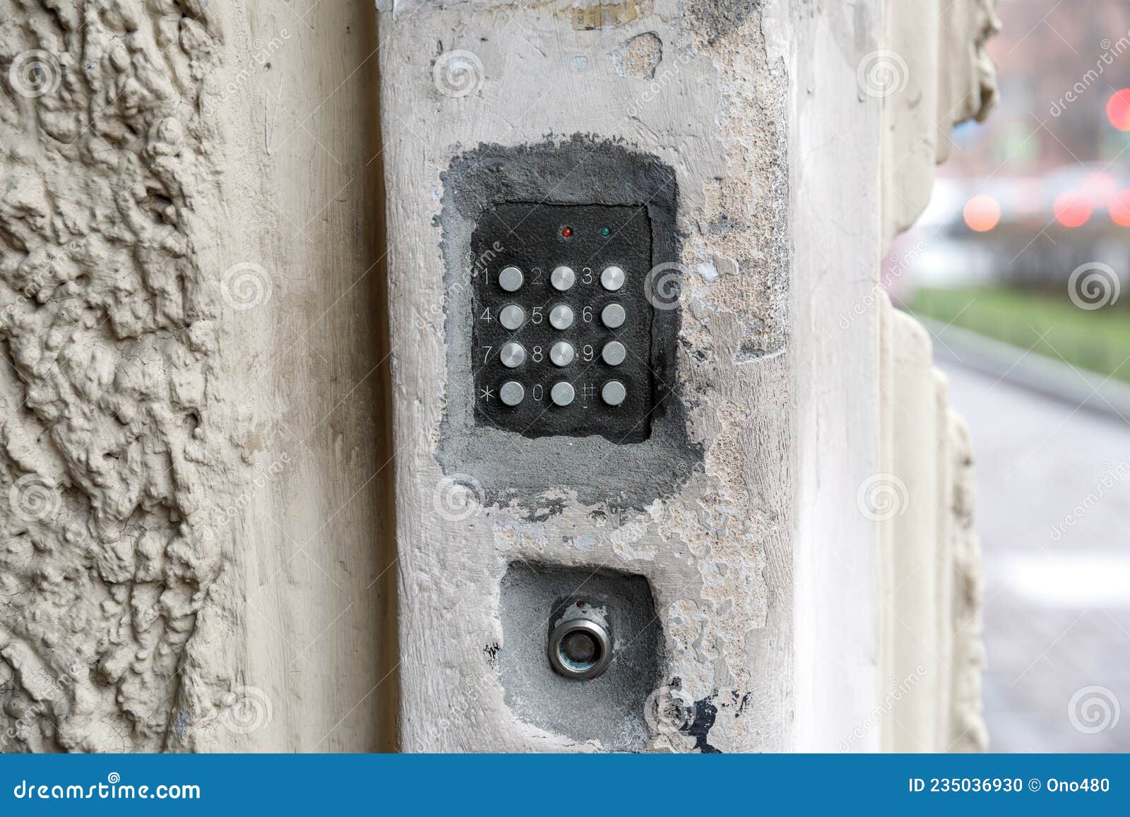 Doorbell Button Panel and Intercom. Stock Photo - Image of security ...