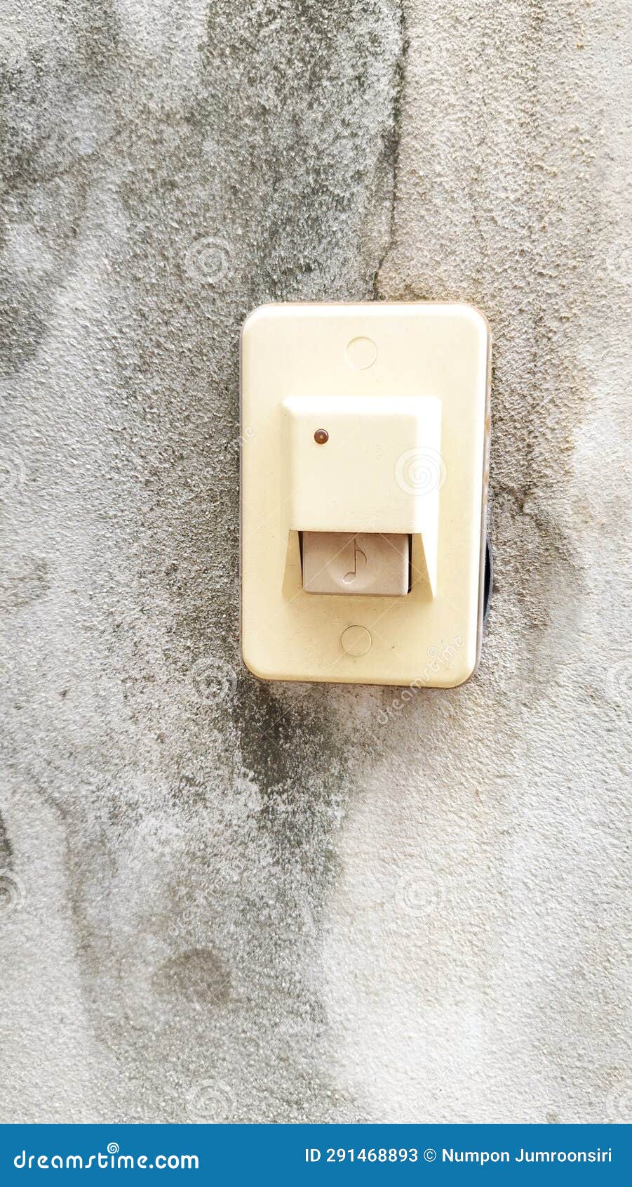 Doorbell or Buzzer on Gray Wall Stock Image - Image of room, number ...