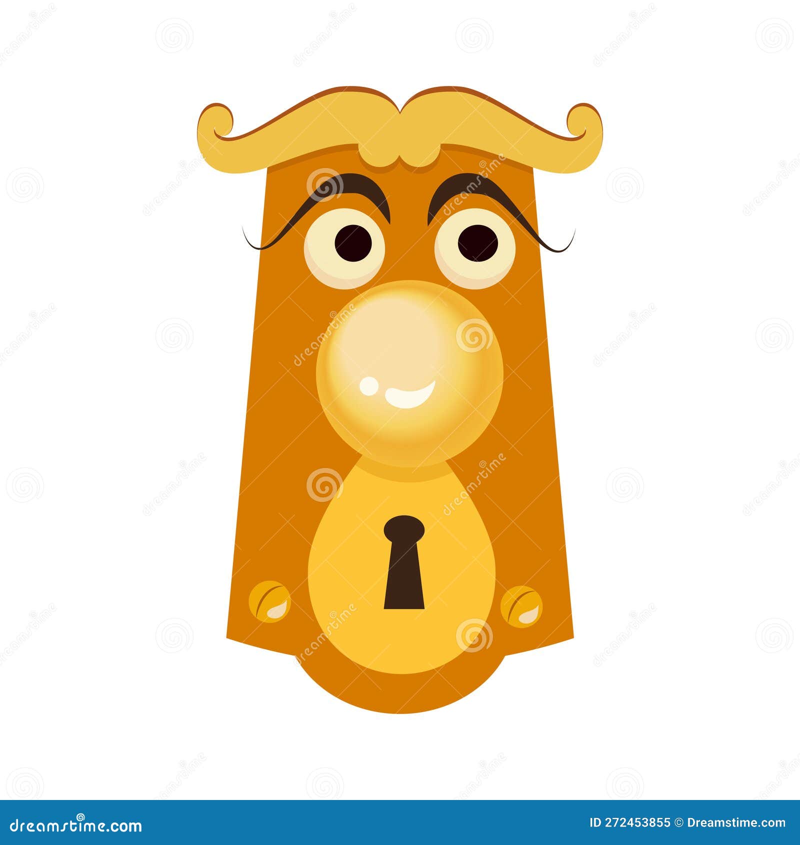 Cartoon Character of Whimsical Door Knob Isolated Vector Graphic Stock ...