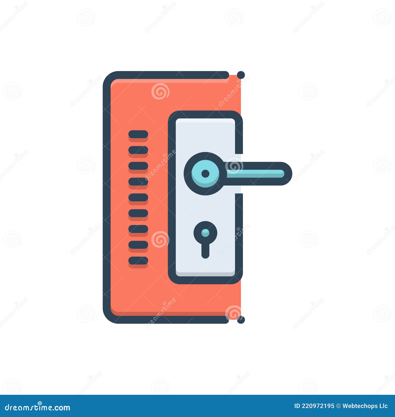 Color Illustration Icon for Doorlock, Hasp and Swivel Stock ...