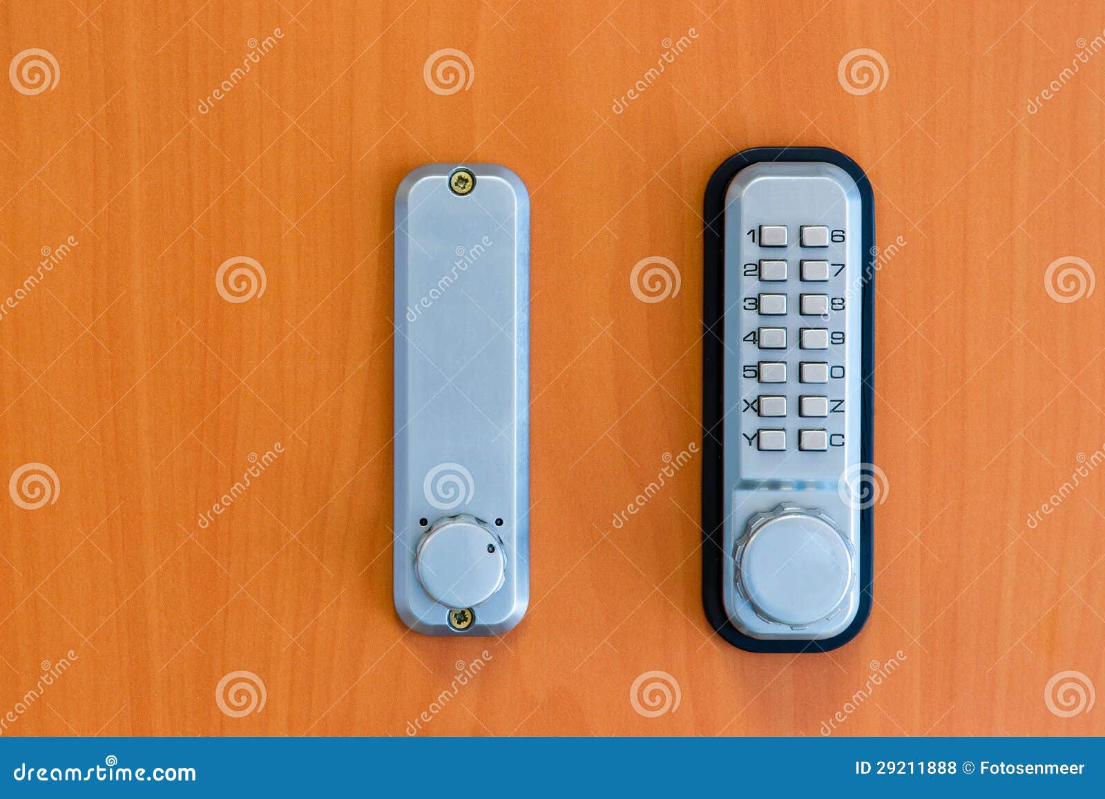 Doorlock with a key code stock photo. Image of close - 29211888