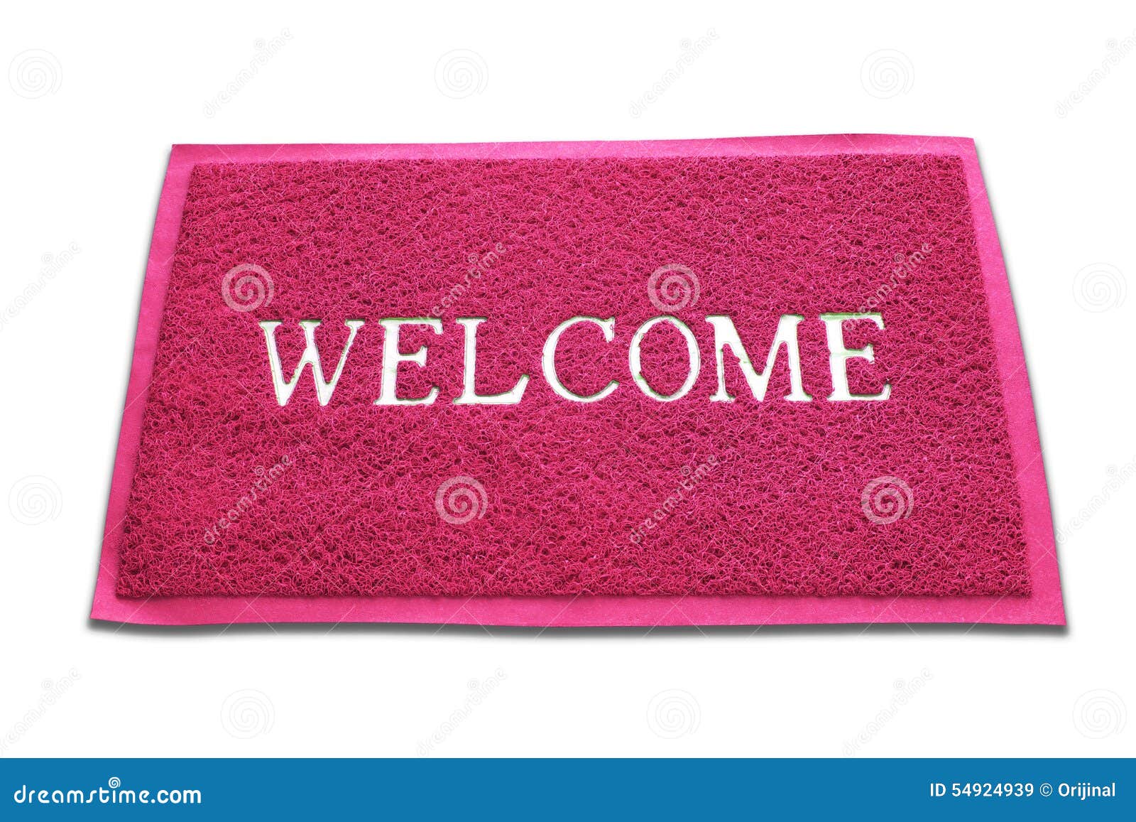 The Doormat of Welcome Text on White Background Stock Image - Image of ...