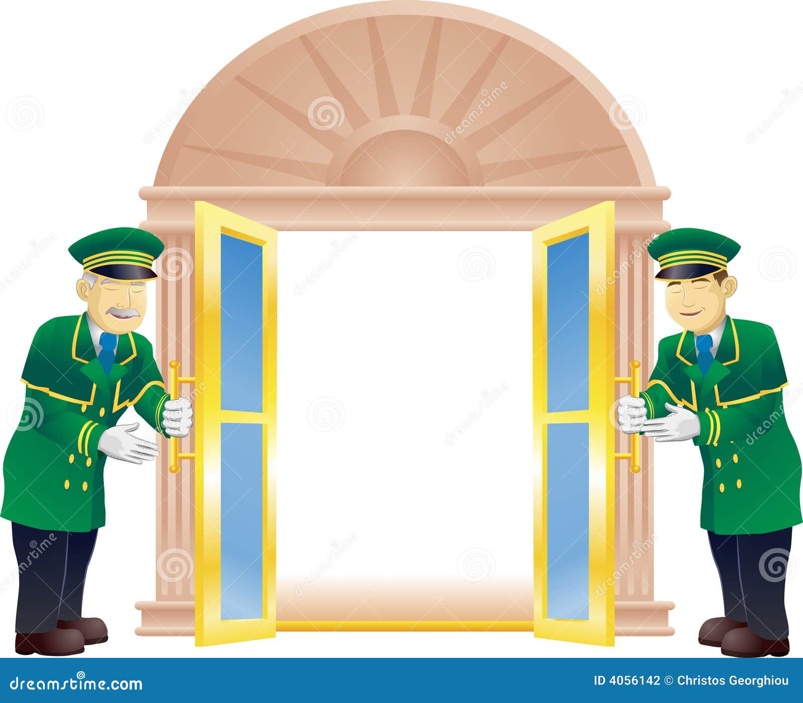 Doormen stock vector. Illustration of open, hotel, doorman - 4056142
