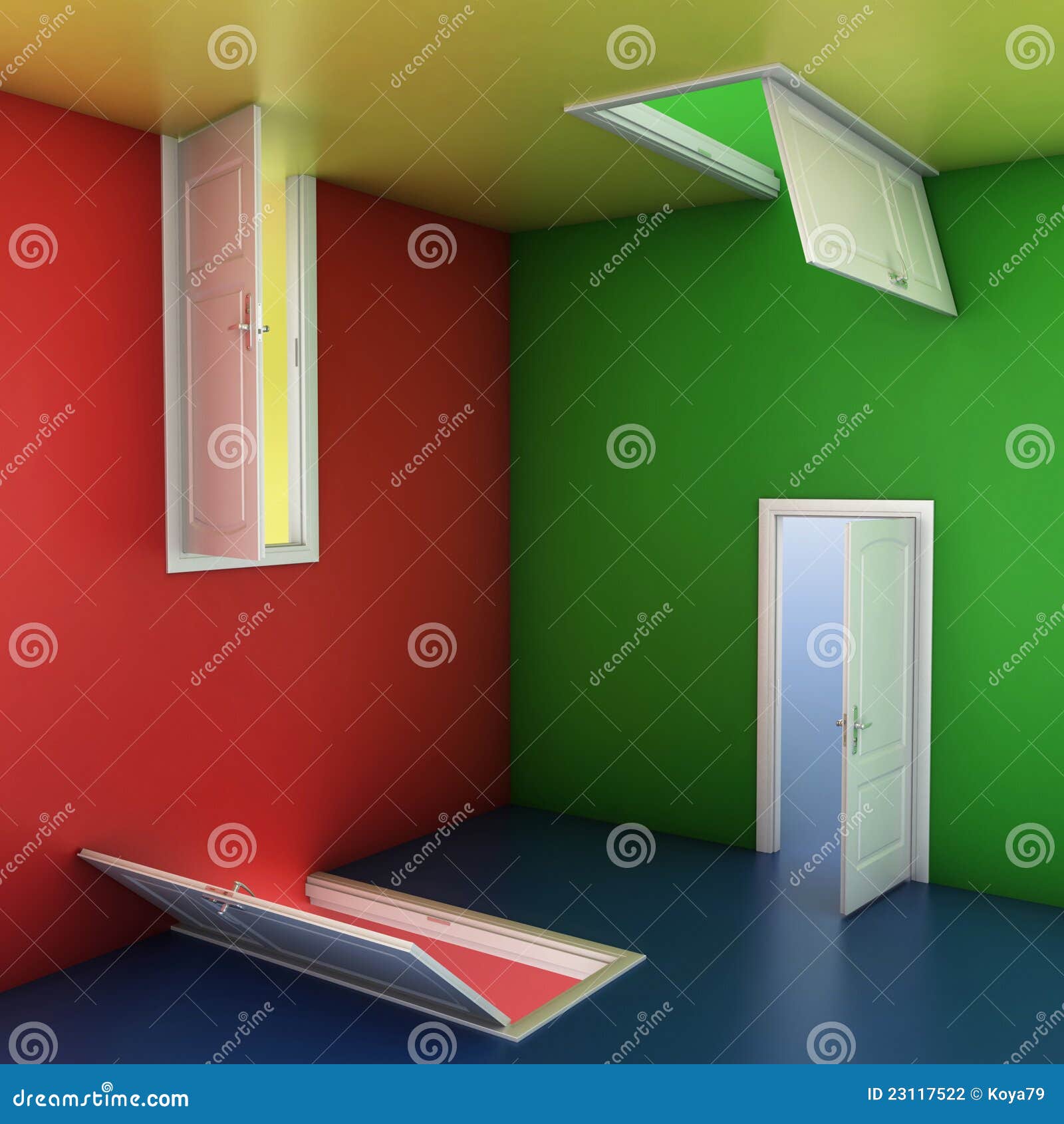 Doors Abstract 3d Illustration Stock Illustration - Illustration of ...