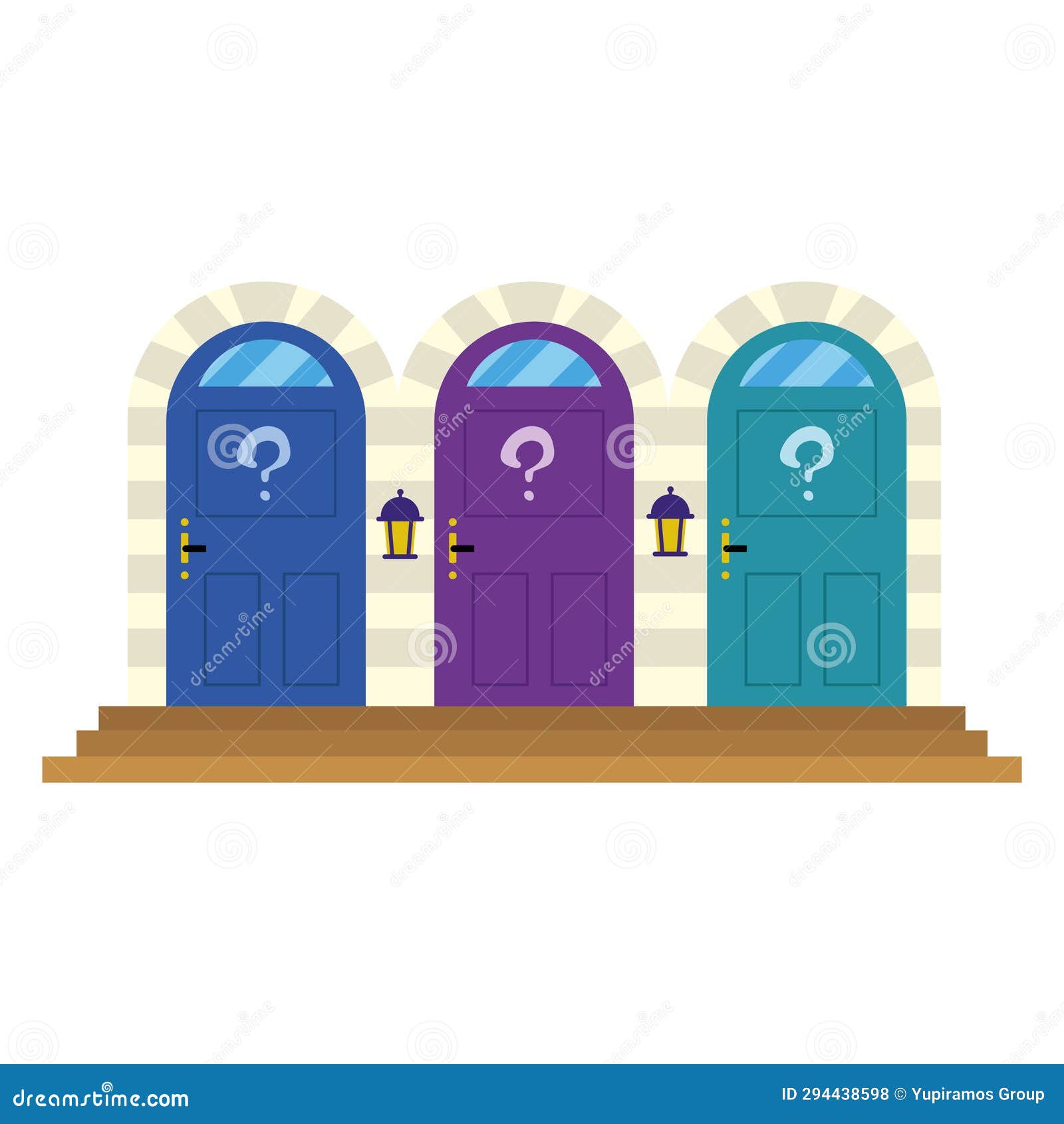 Doors Choice Colorful Illustration Stock Vector - Illustration of ...