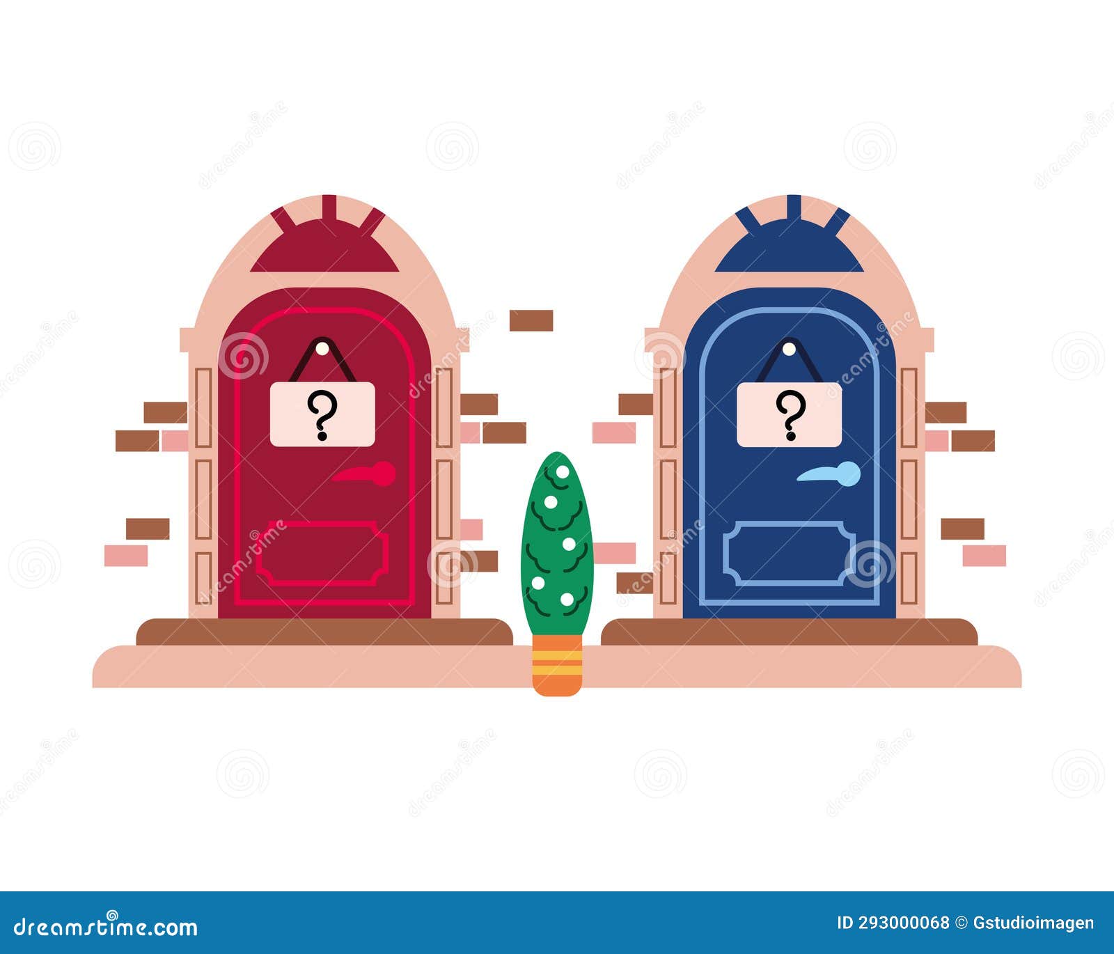 Doors choice confusion stock vector. Illustration of doors - 293000068