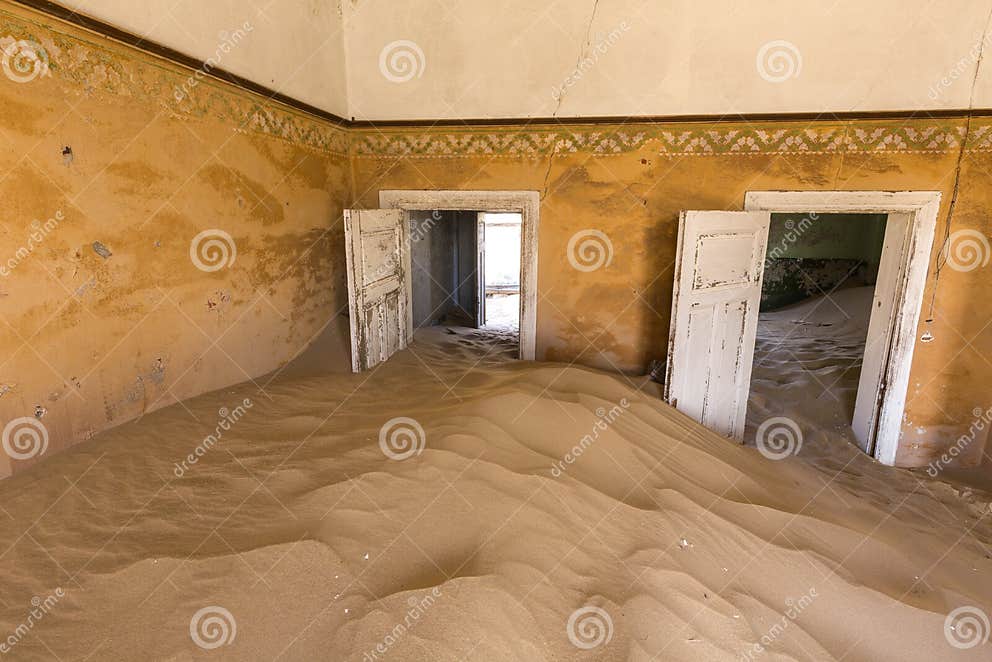 Doors held open by sand stock photo. Image of namib, building - 87279266