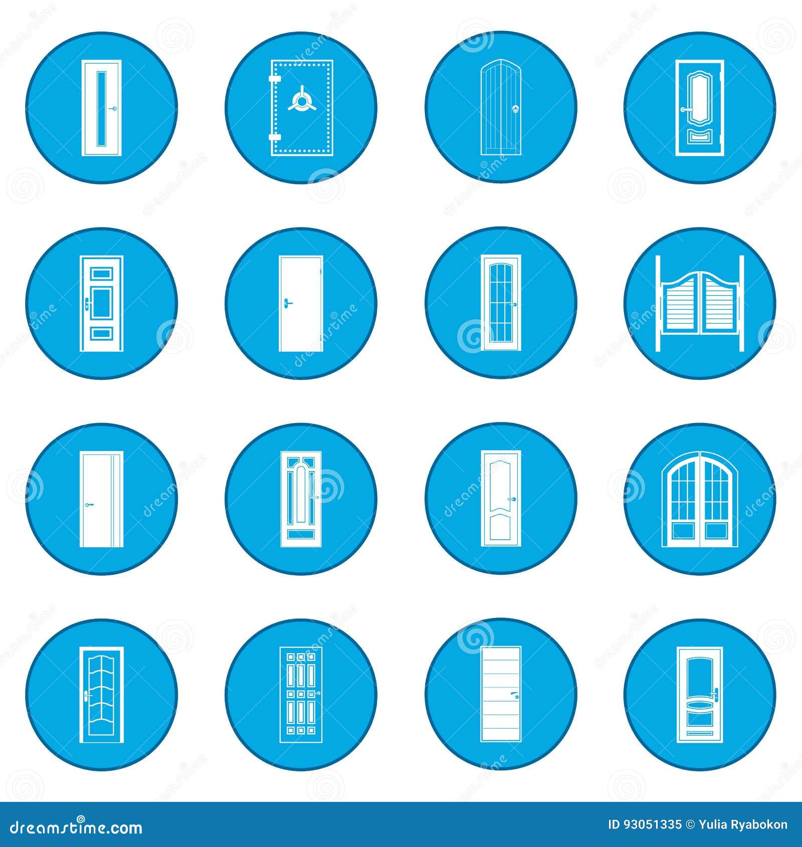 Doors icon blue stock vector. Illustration of lock, collection - 93051335