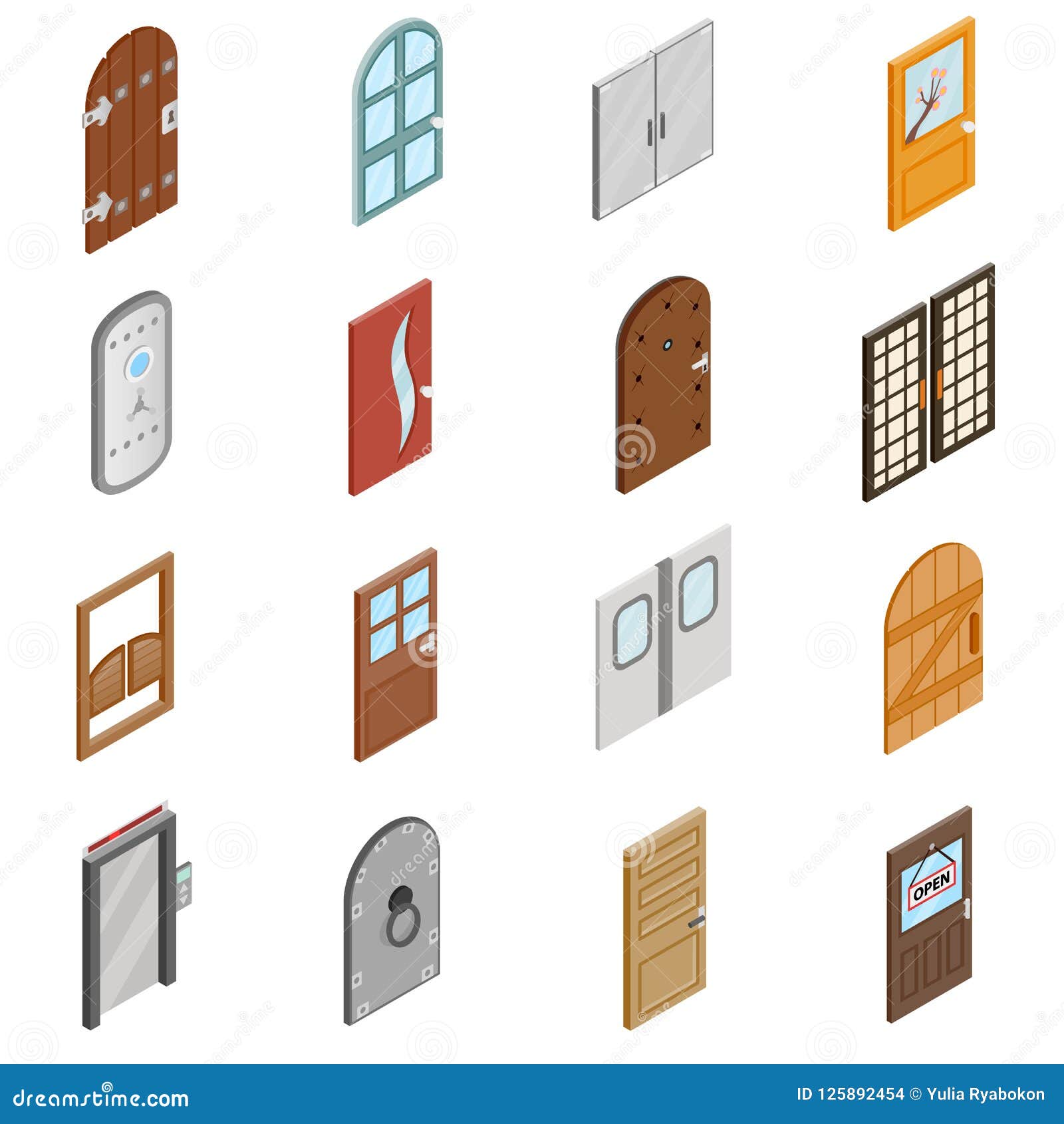 Doors Icons Set, Isometric 3d Style Stock Illustration - Illustration ... Doors Icons Set, Isometric 3d Style Stock Illustration - Illustration ...