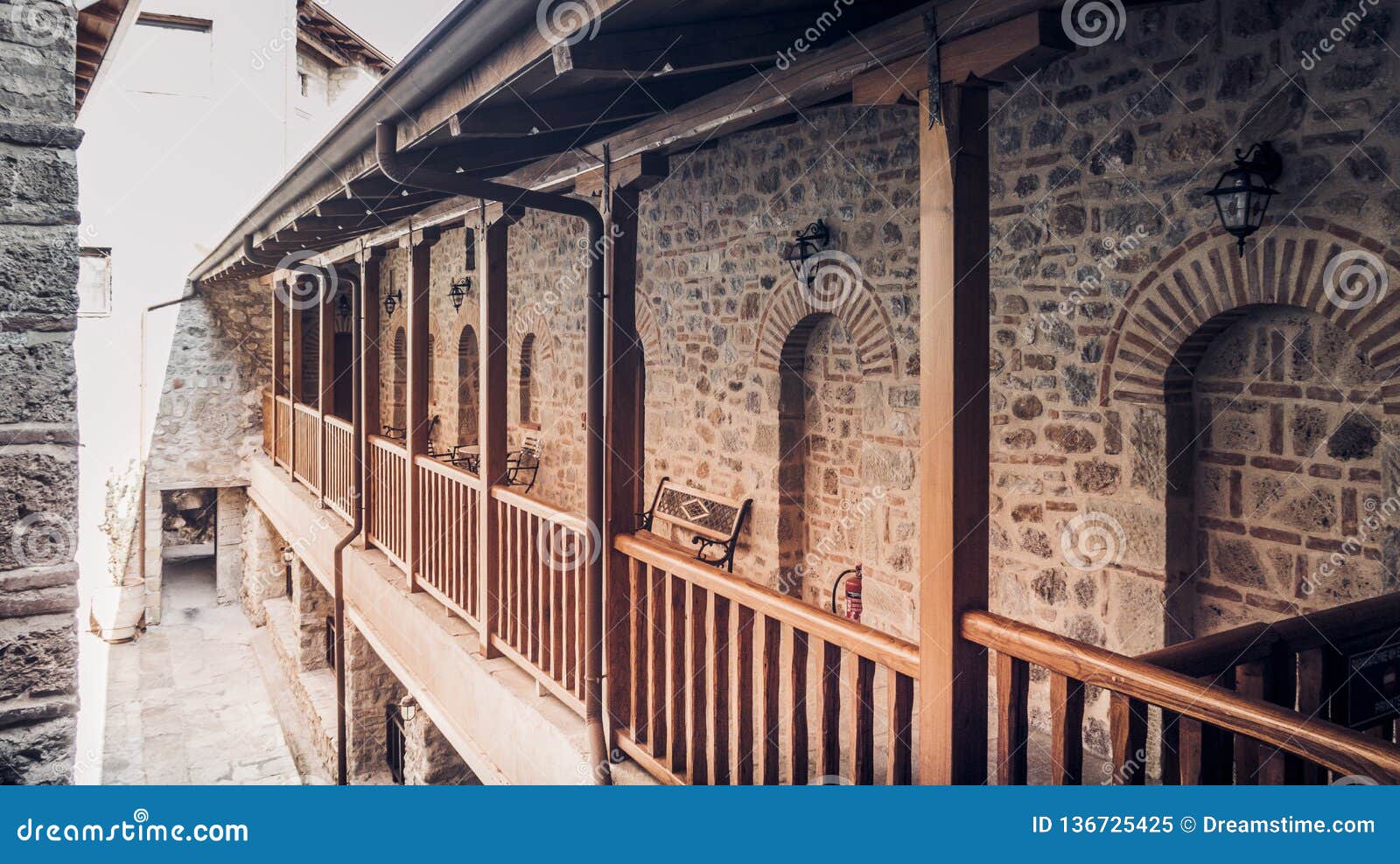 Doors and Interior View of Monastery of Varlaam, Meteora Stock Image ...