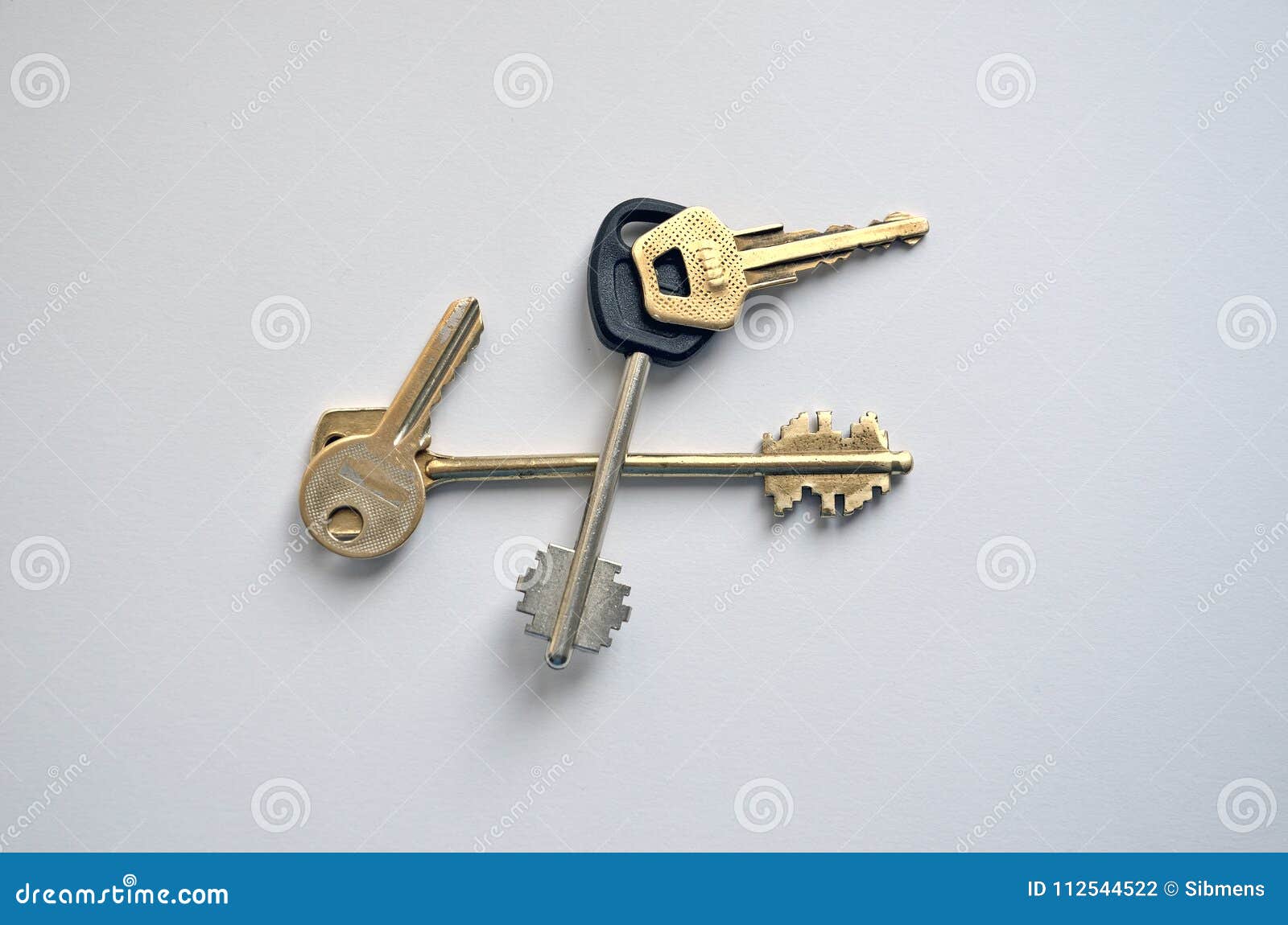 Doors Keys On White Background. Stock Photo - Image of ring, macro ...