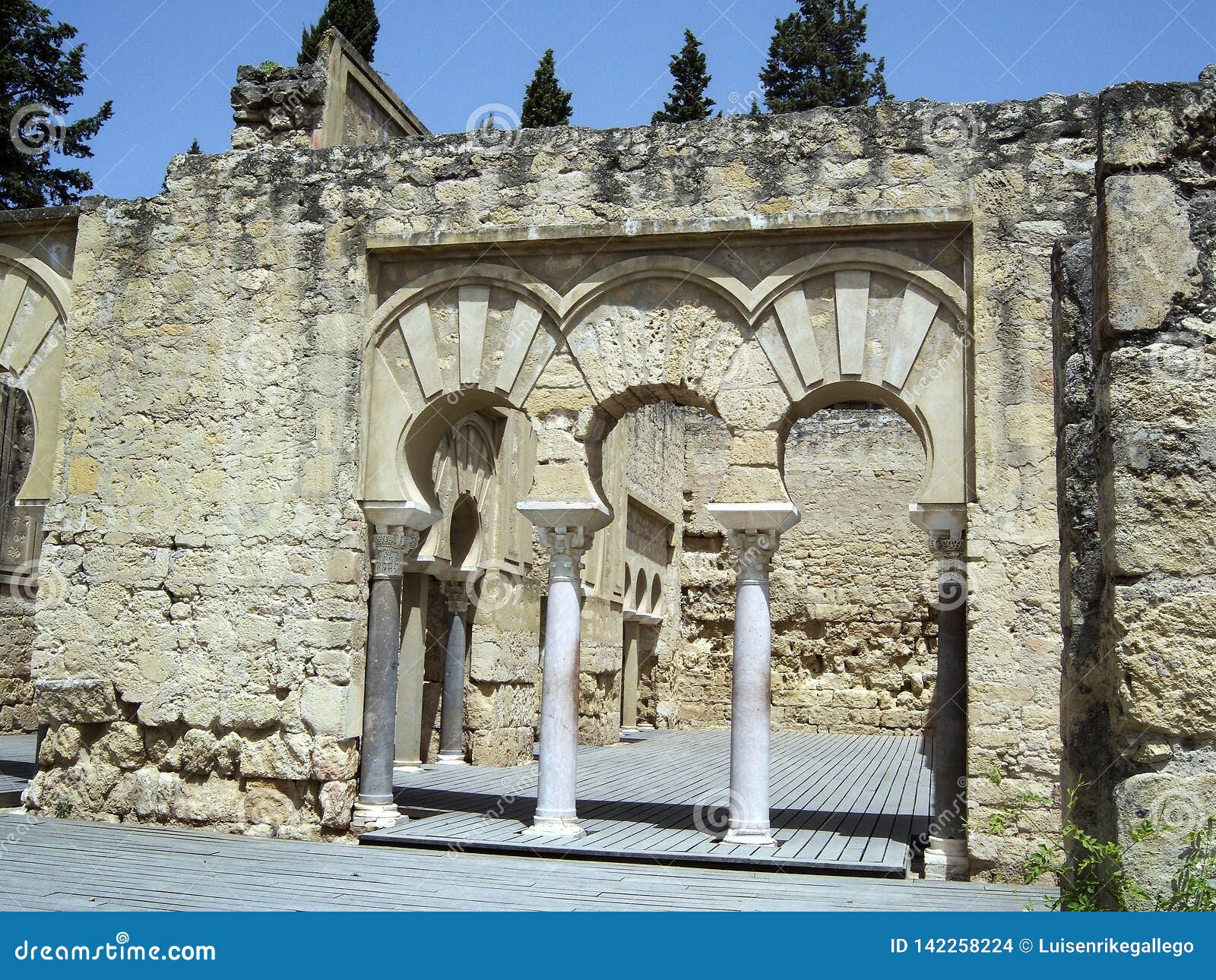 Doors of Medina Azahara stock photo. Image of azahara - 142258224