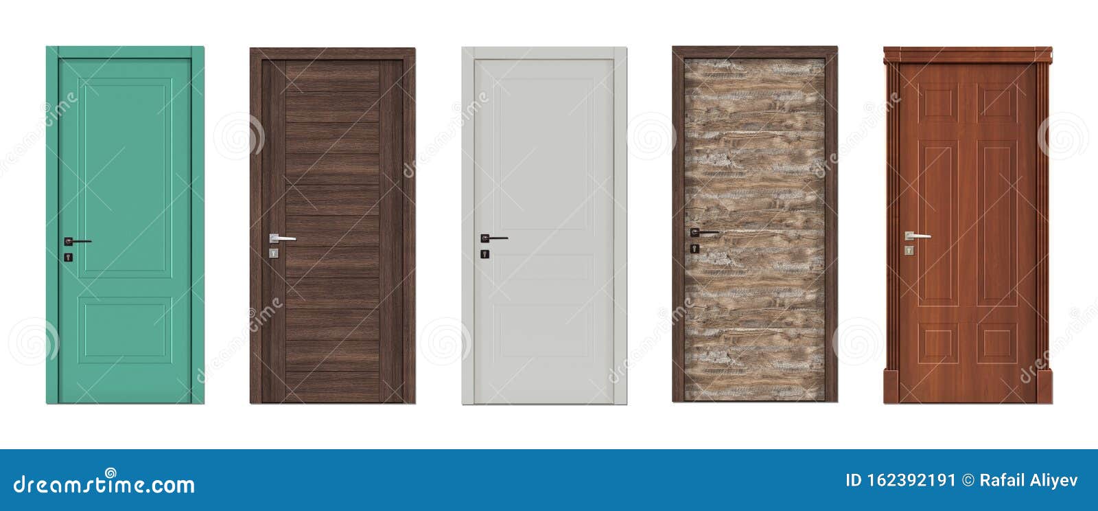 Doors for Modern Interior 3D Render. Stock Illustration - Illustration ...