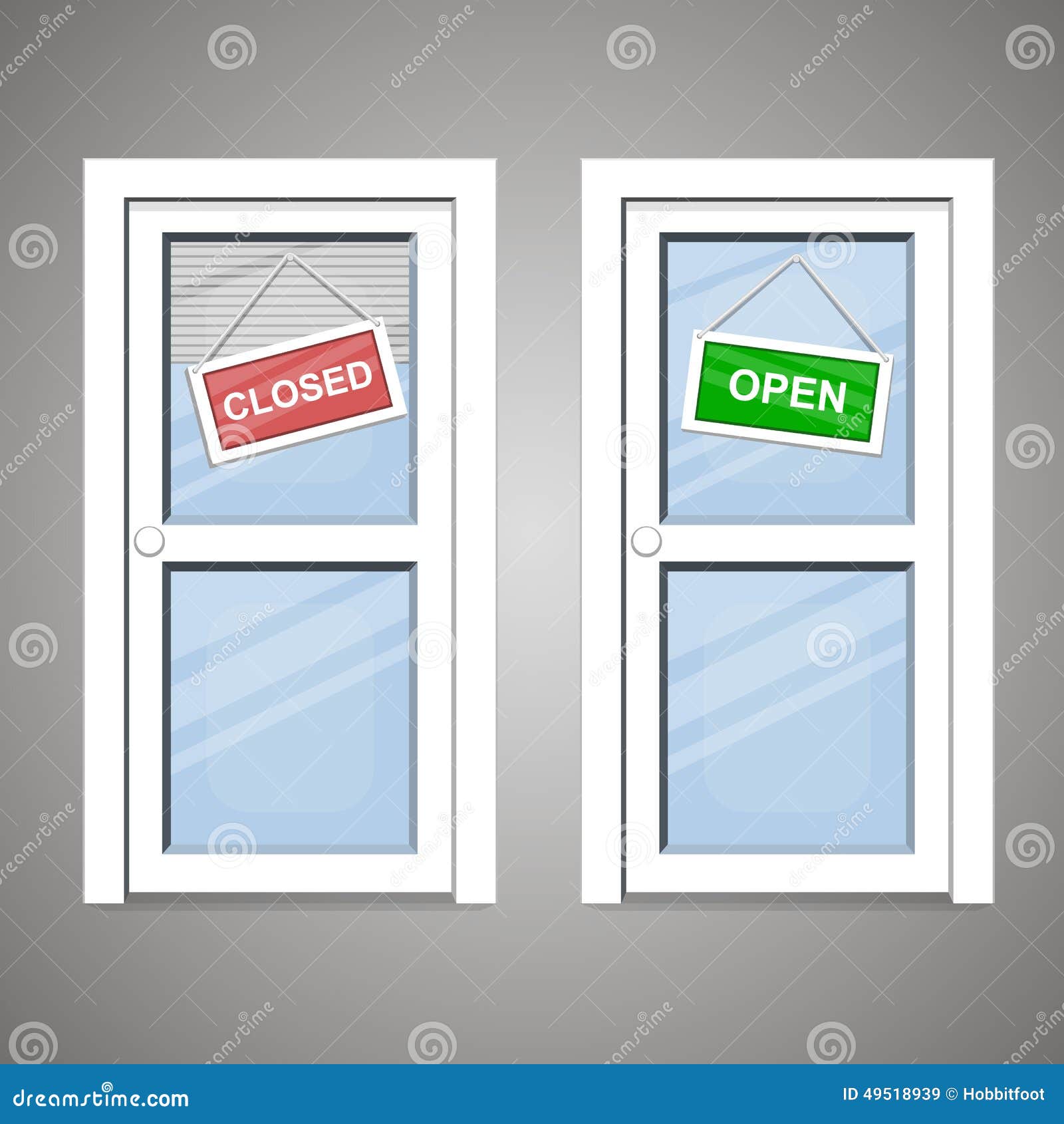 Doors. Open And Close Door. Doors Of House Isolated On White Background ...