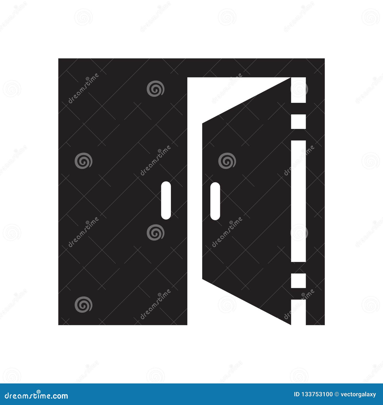 Doors Open Vector Icon Isolated On Transparent Background, Linear Doors ...