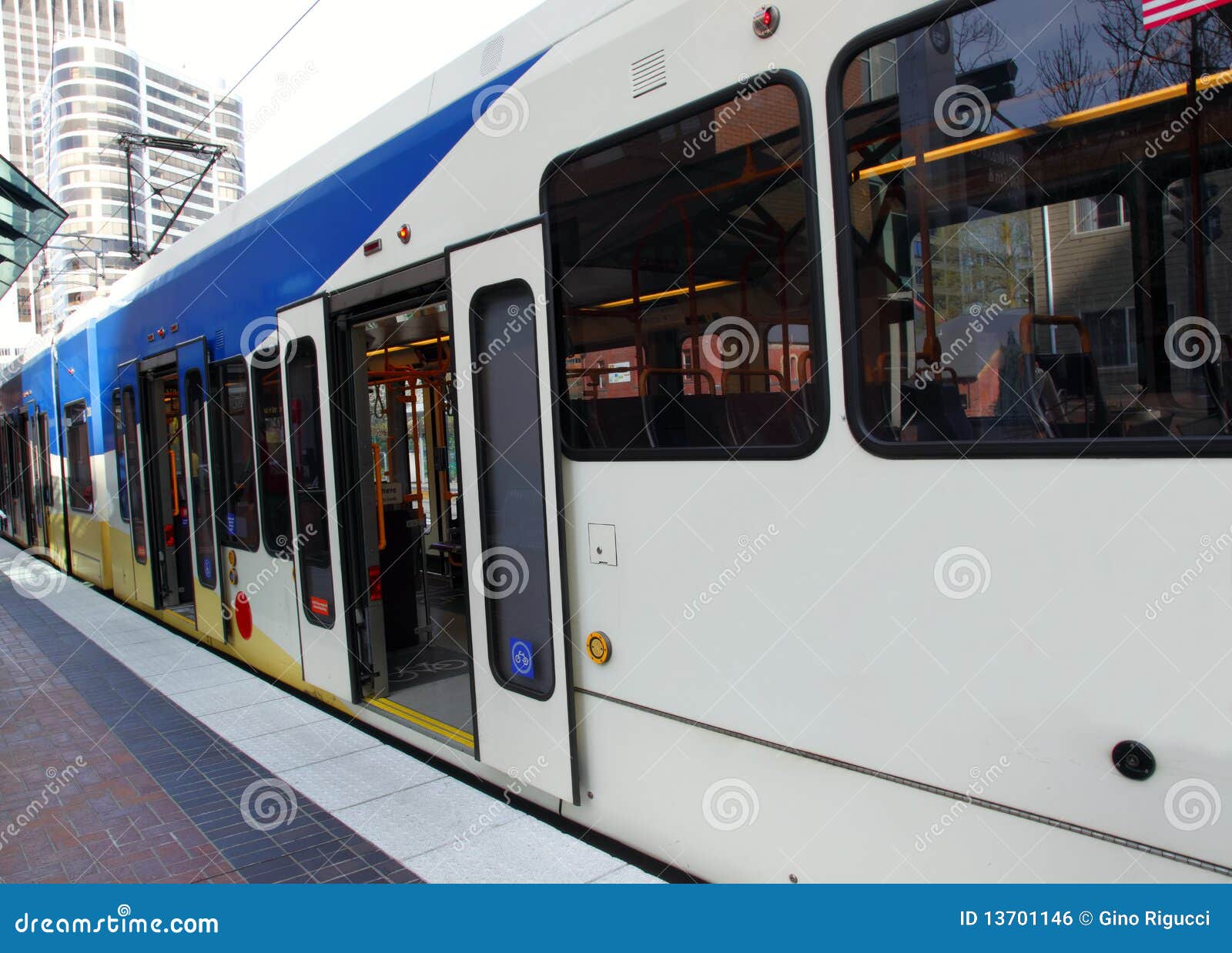 Doors Open, Light Rail Transport. Stock Photo - Image of city, rail ...