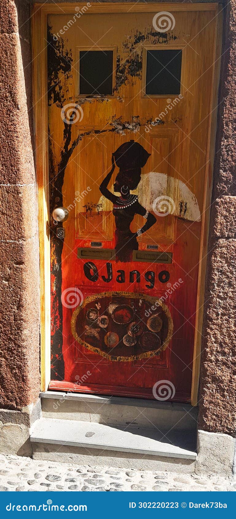 Doors Painted with African Motifs. Stock Image - Image of advertising ...