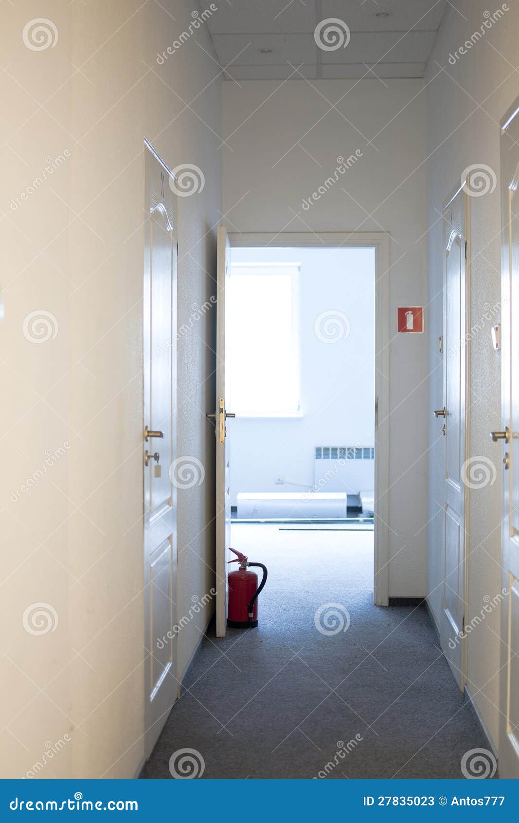 Doors propped extinguisher stock image. Image of blockade - 27835023
