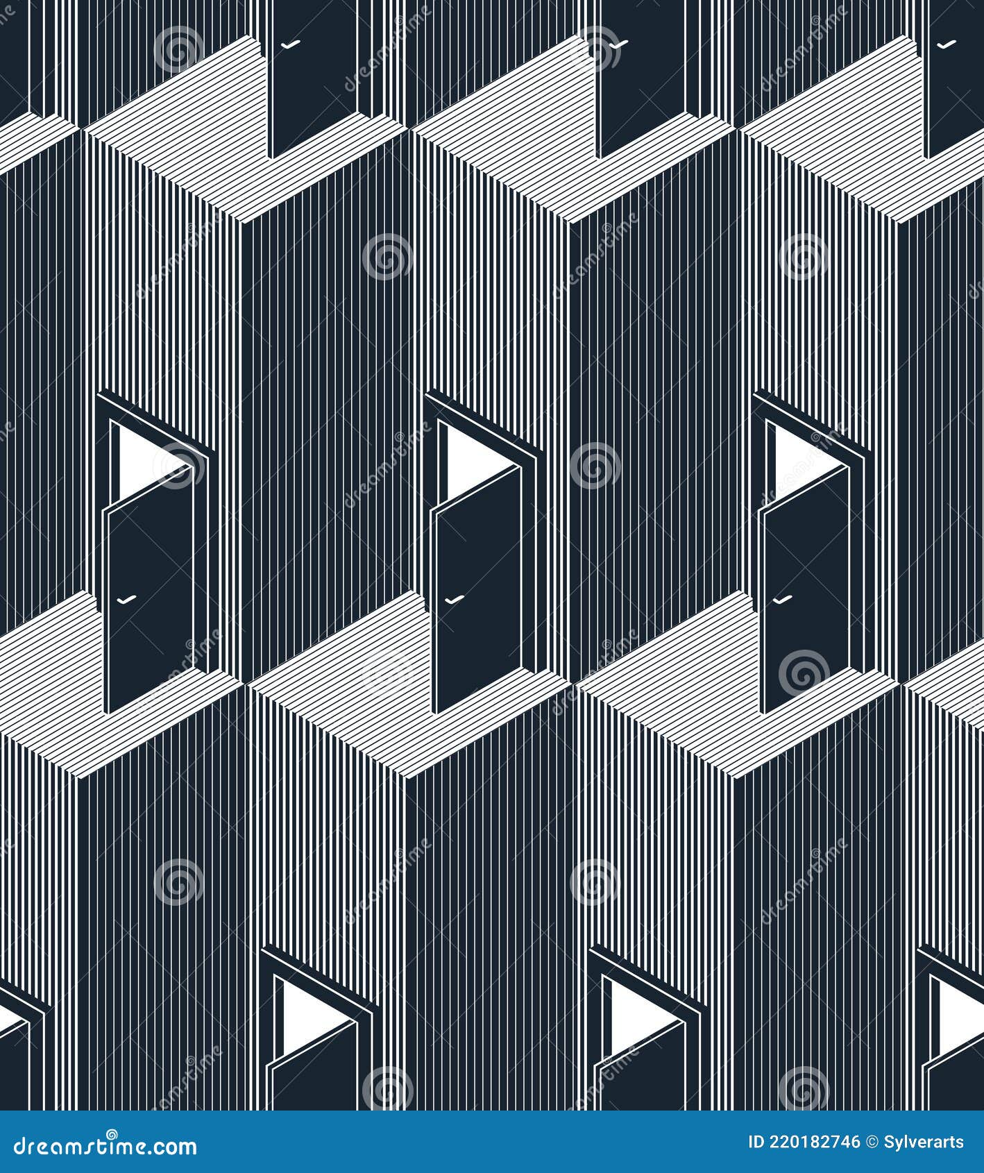 Doors Seamless Vector Background. Stock Vector - Illustration of pretty ...