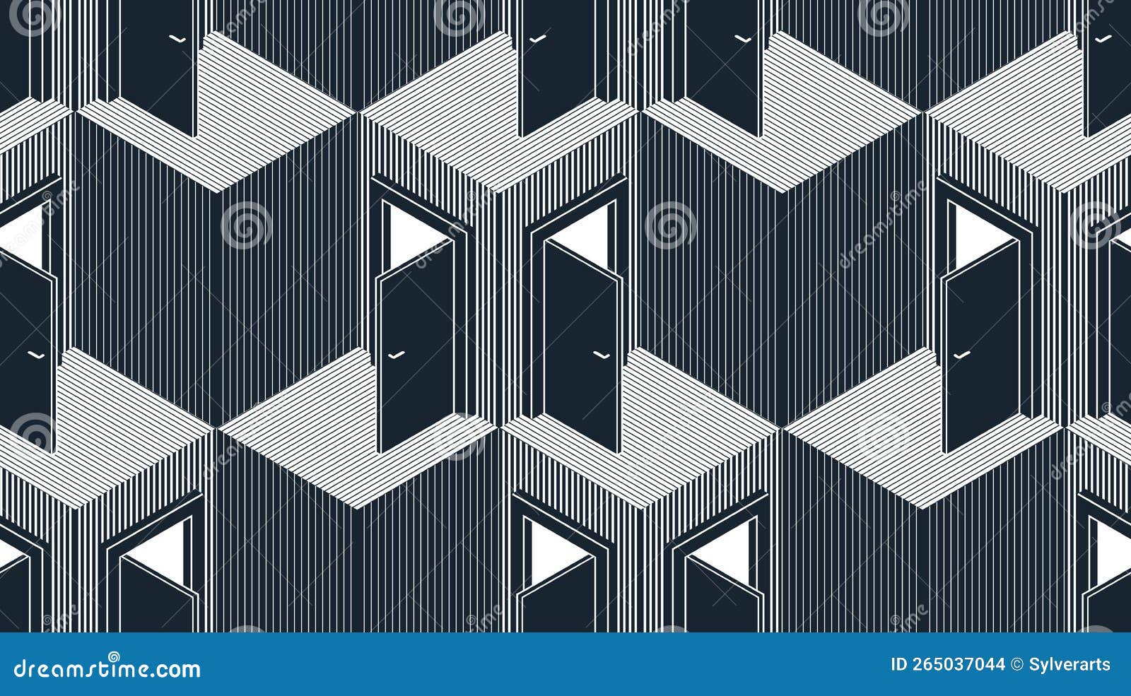 Doors Seamless Vector Background. Stock Vector - Illustration of ...