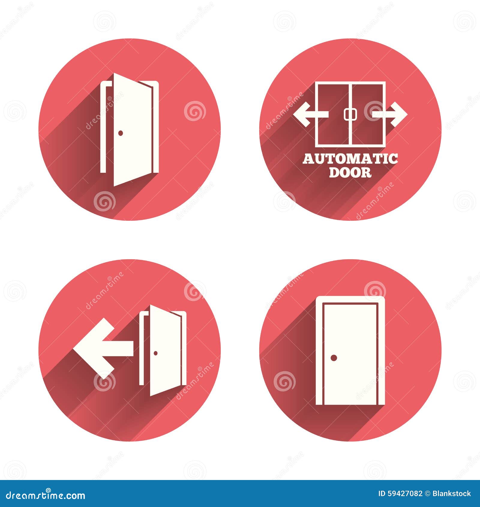 Doors Signs. Emergency Exit with Arrow Symbol Stock Vector ...