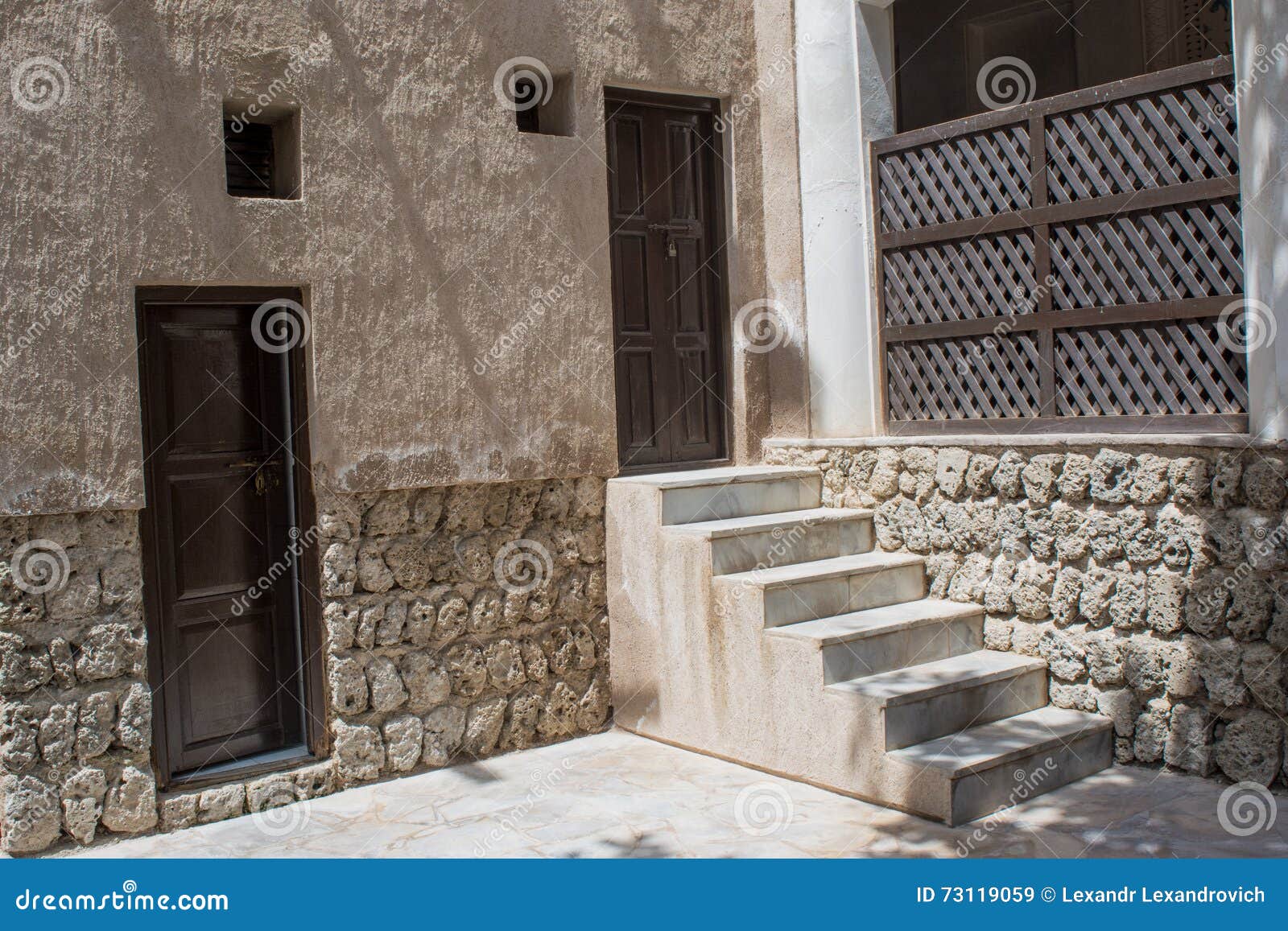 Doors, Stairs And Tiles On The Floor In The Old House Stock Photo ...