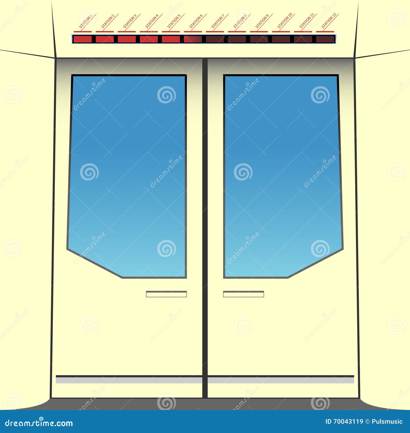 Doors of subway train stock vector. Illustration of route - 70043119