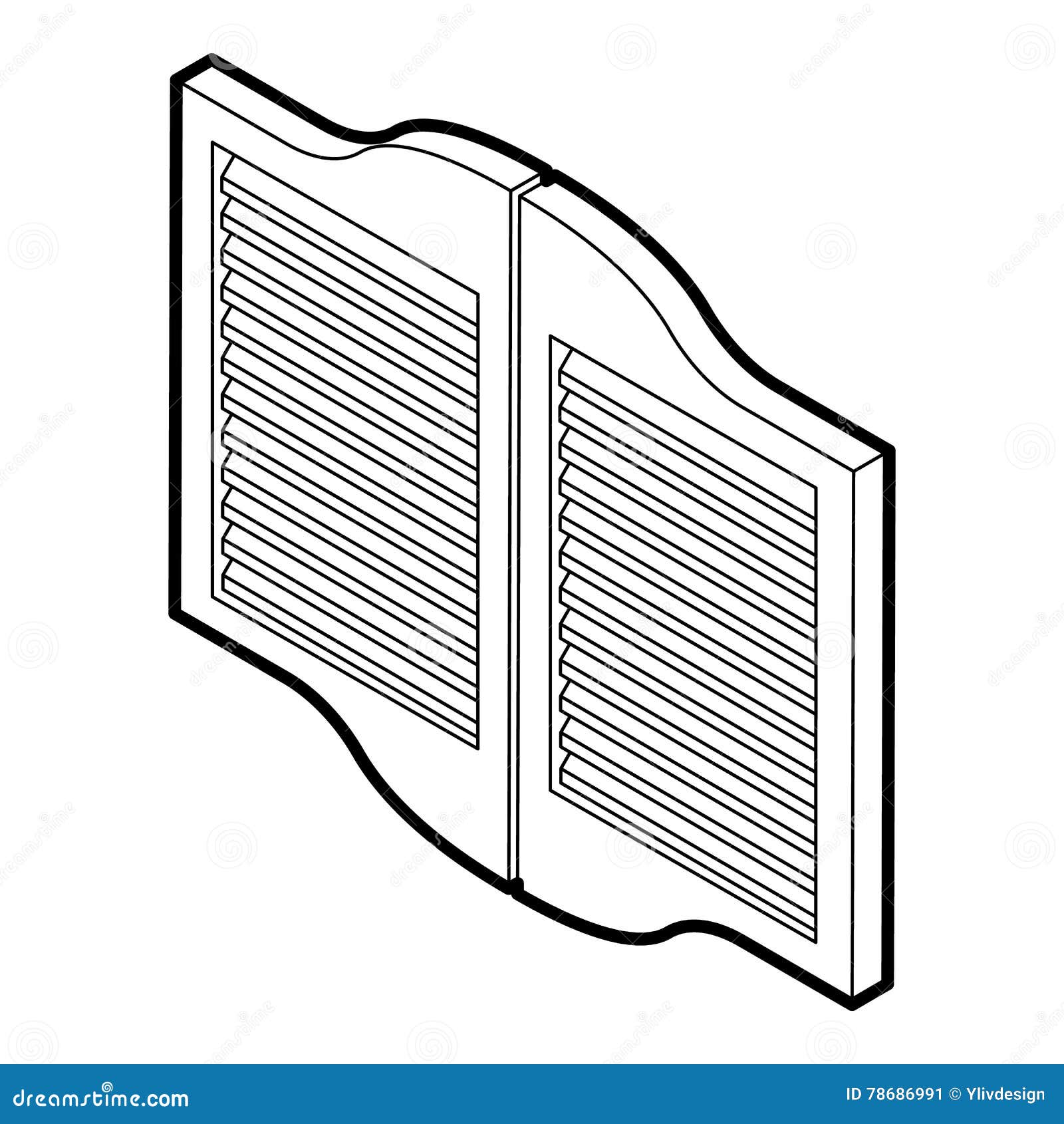 Doors in Western Saloon Icon, Outline Style Stock Vector - Illustration ...